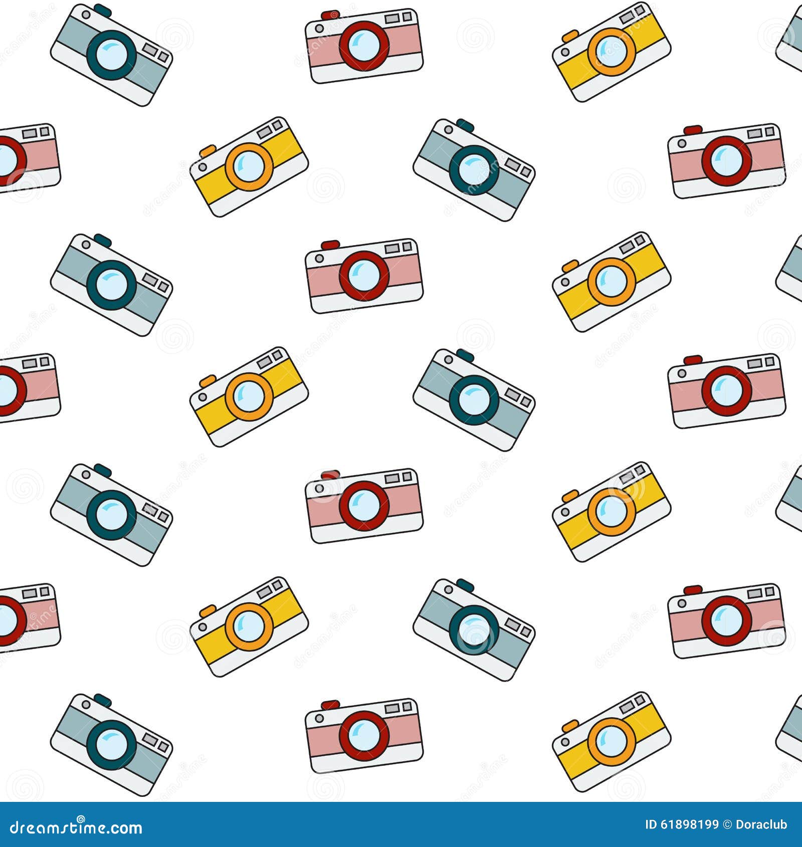 Retro camera pattern stock vector. Illustration of lens - 61898199