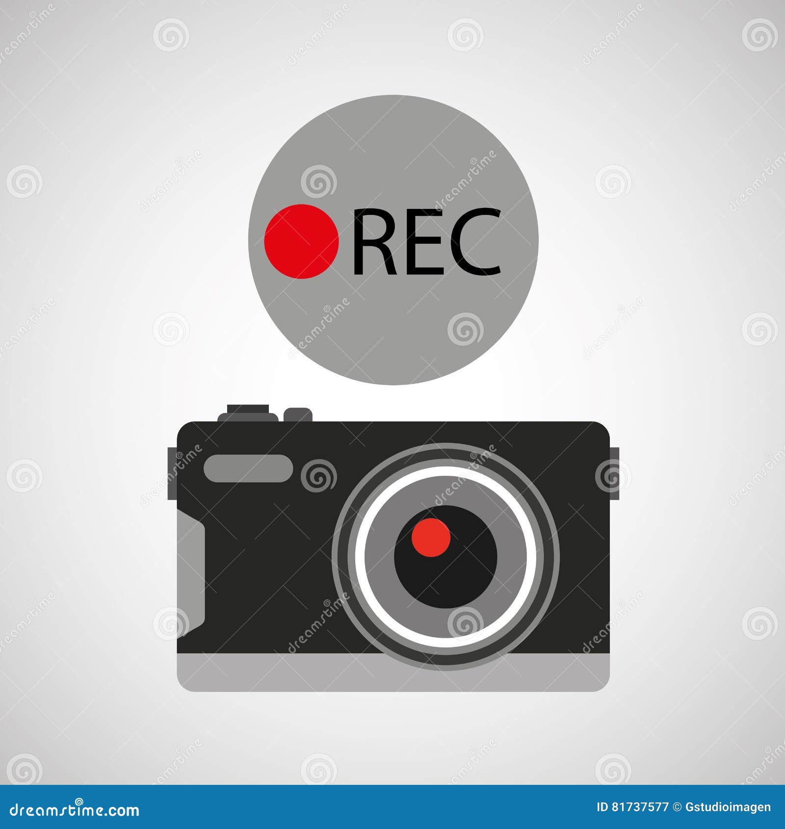 Retro Camera Photographic Rec Button Stock Vector - Illustration of ...