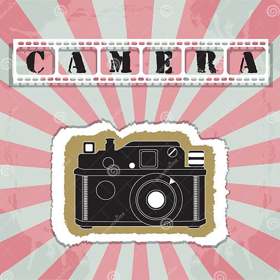Retro Camera in a Scrapbook Style Vector Stock Vector - Illustration of ...