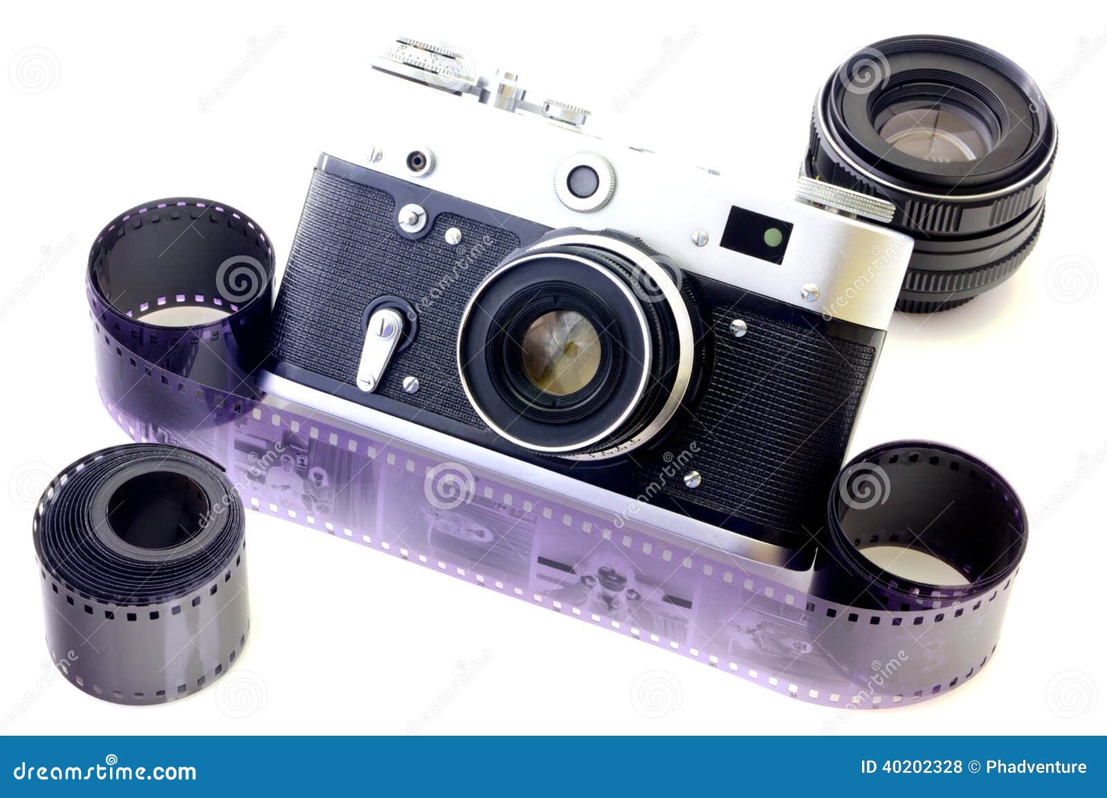 Retro Camera and Tape Isolated Stock Photo - Image of antique, design ...