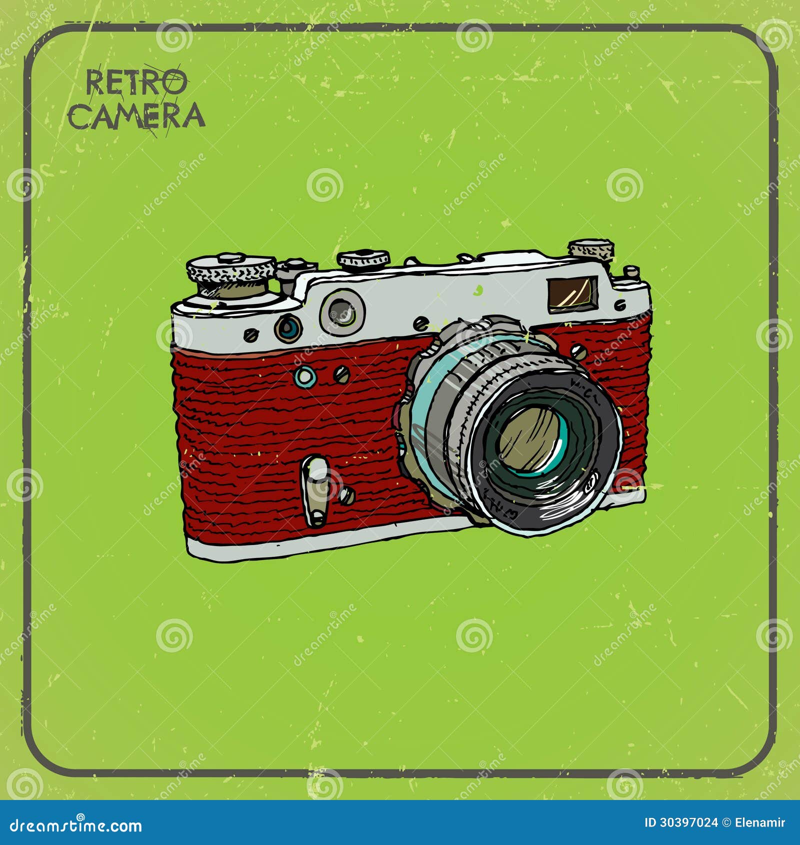 Retro camera stock vector. Illustration of bitmap, graphics - 30397024