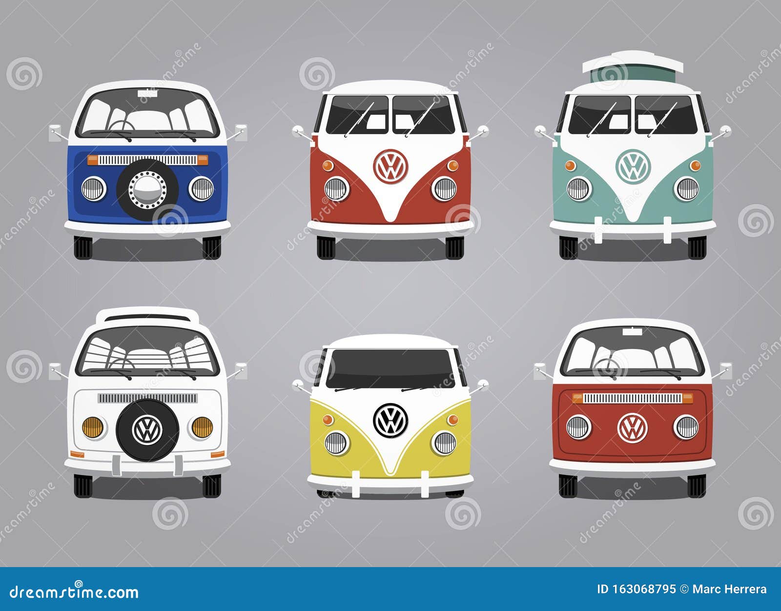Retro Camping Van Collection Design Editorial Image - Illustration of ...