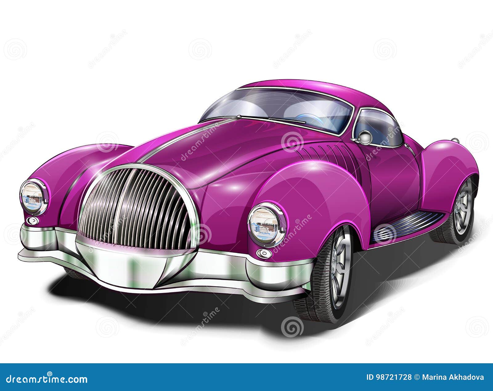 Retro car stock illustration. Illustration of engine - 98721728