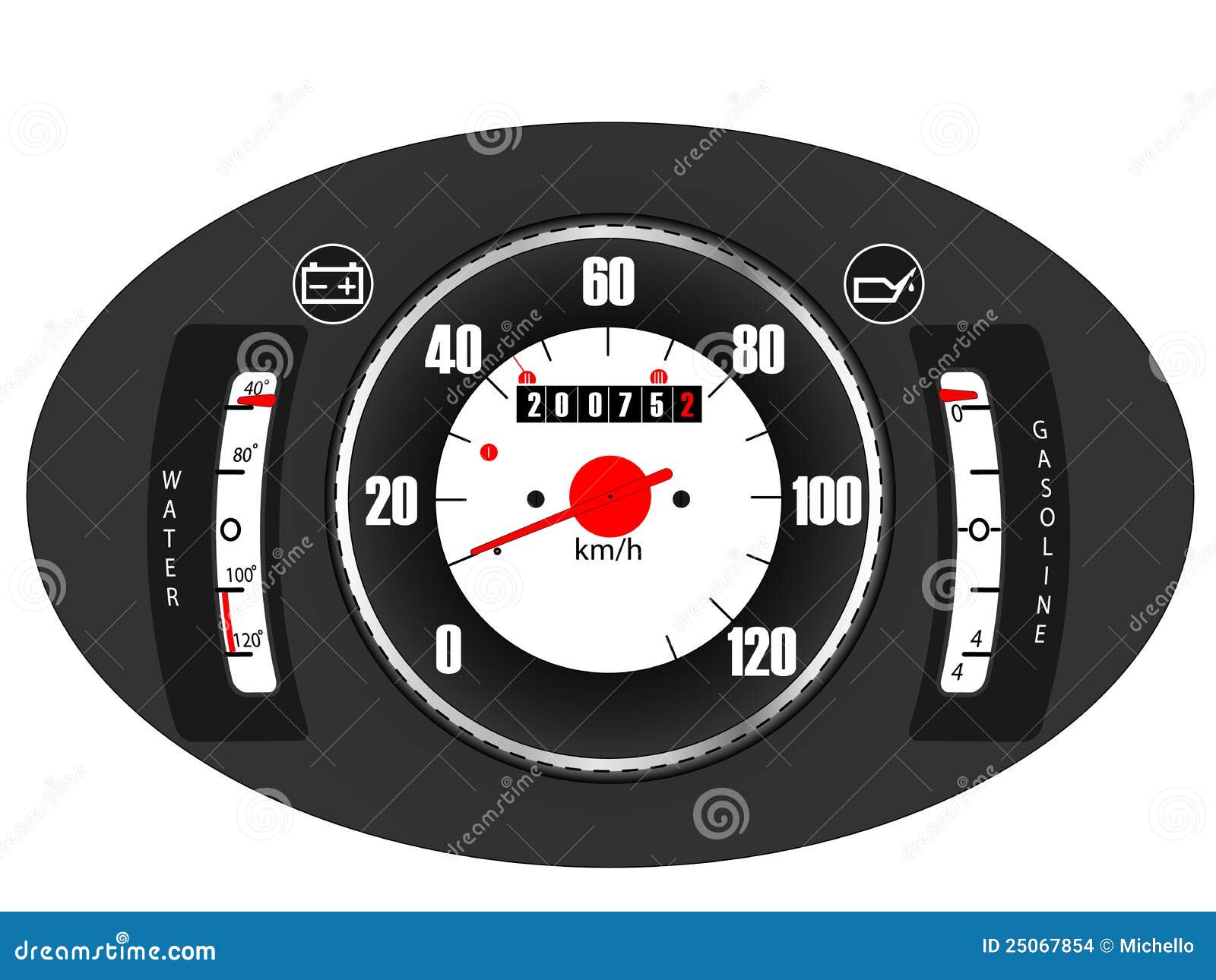 Retro car dashboard stock illustration. Illustration of motor - 25067854