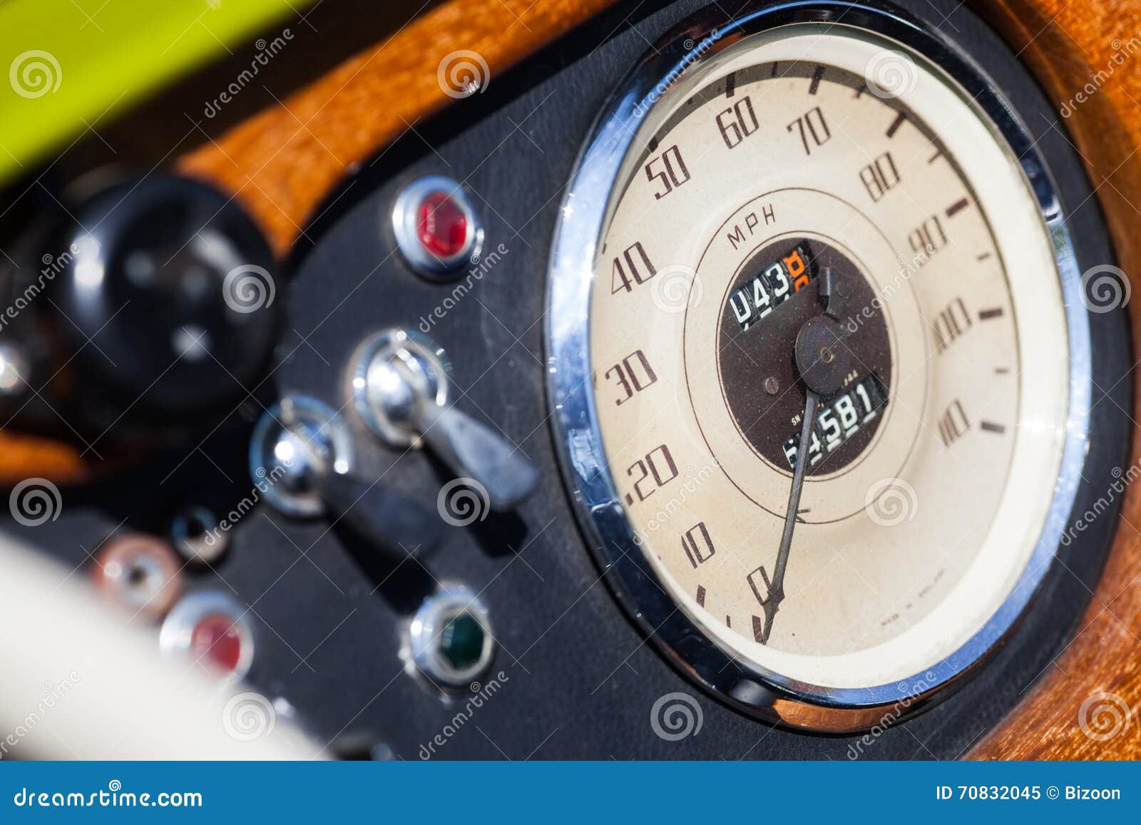 Retro car dashboard stock image. Image of gauge, tachometer - 70832045