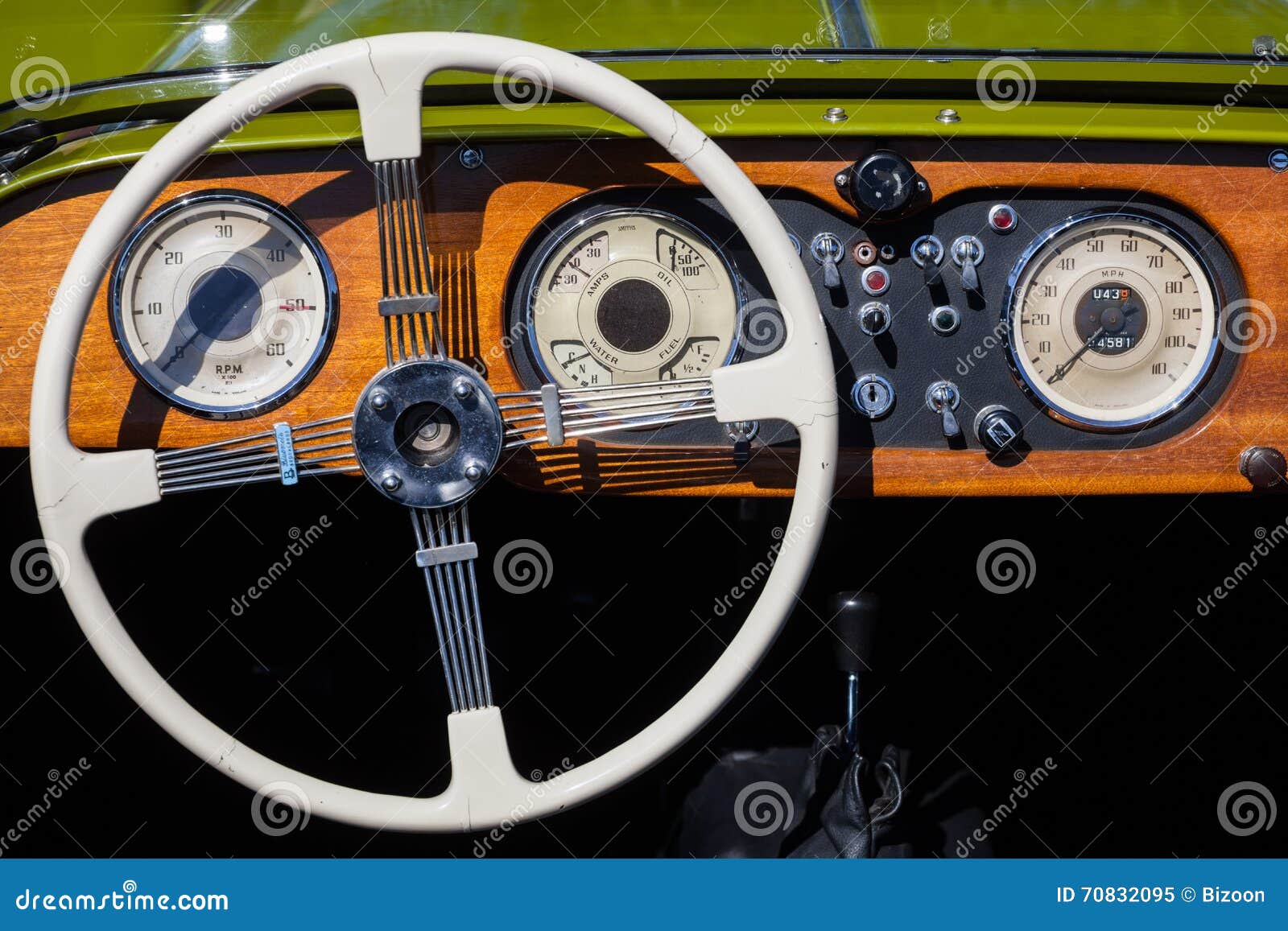 Retro car dashboard stock image. Image of equipment, speed - 70832095