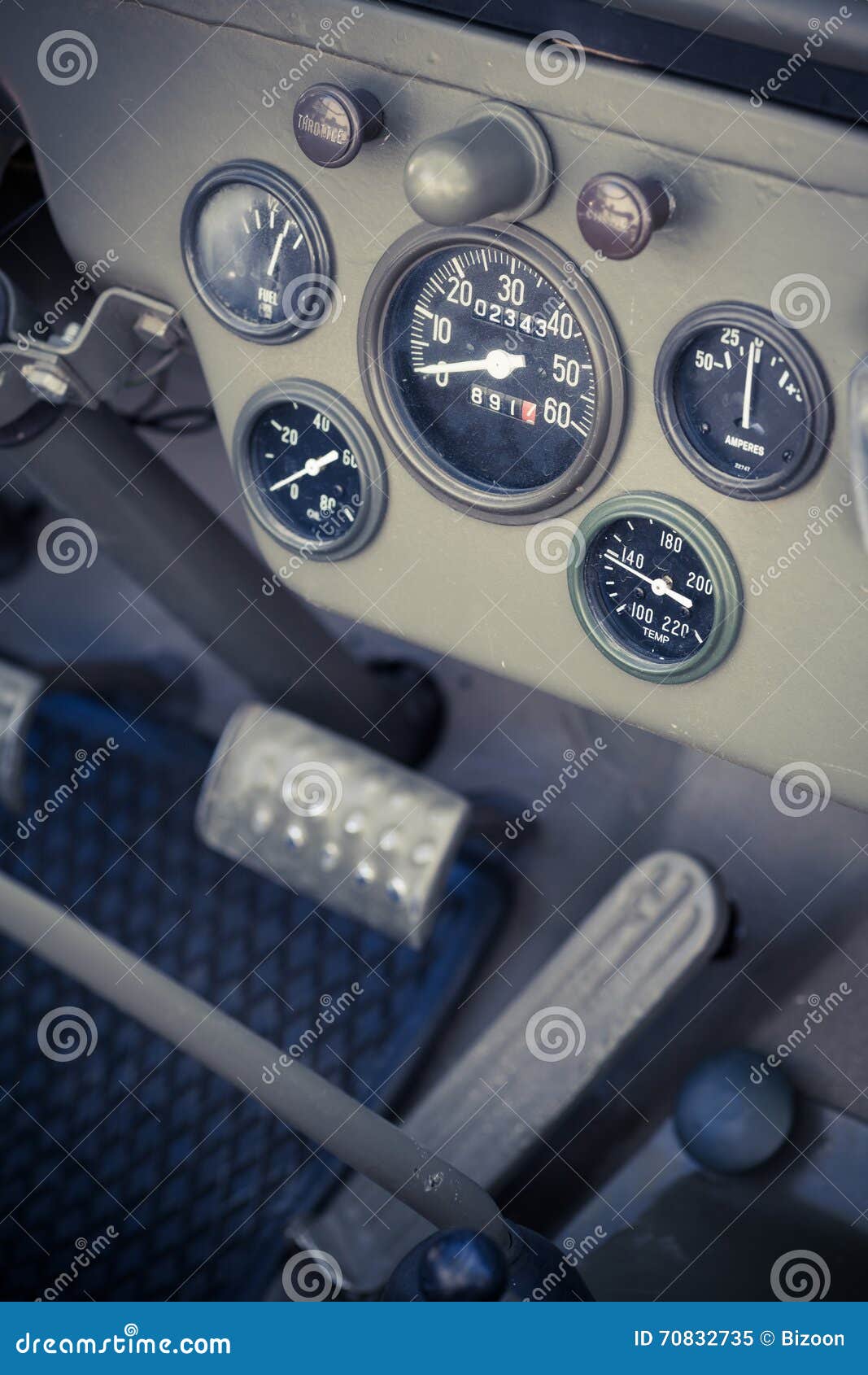 Retro car dashboard stock image. Image of oldtimer, panel - 70832735