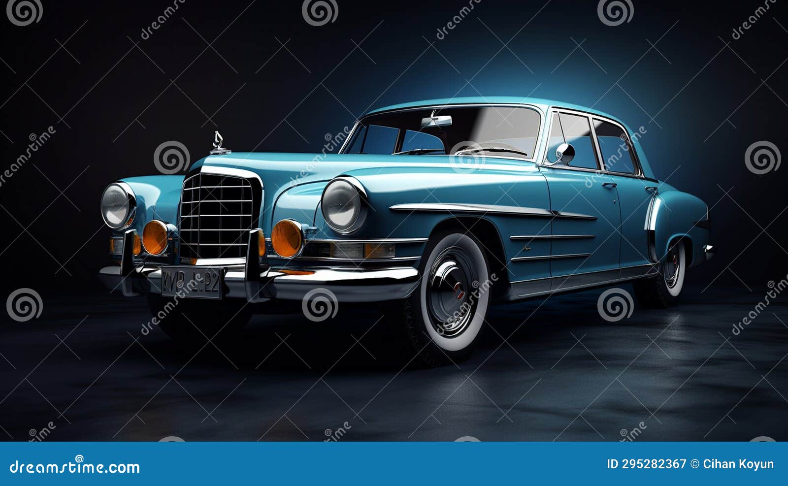 Retro Car Driving Down a Winding Road Leaving a Trail of Dust Stock ...