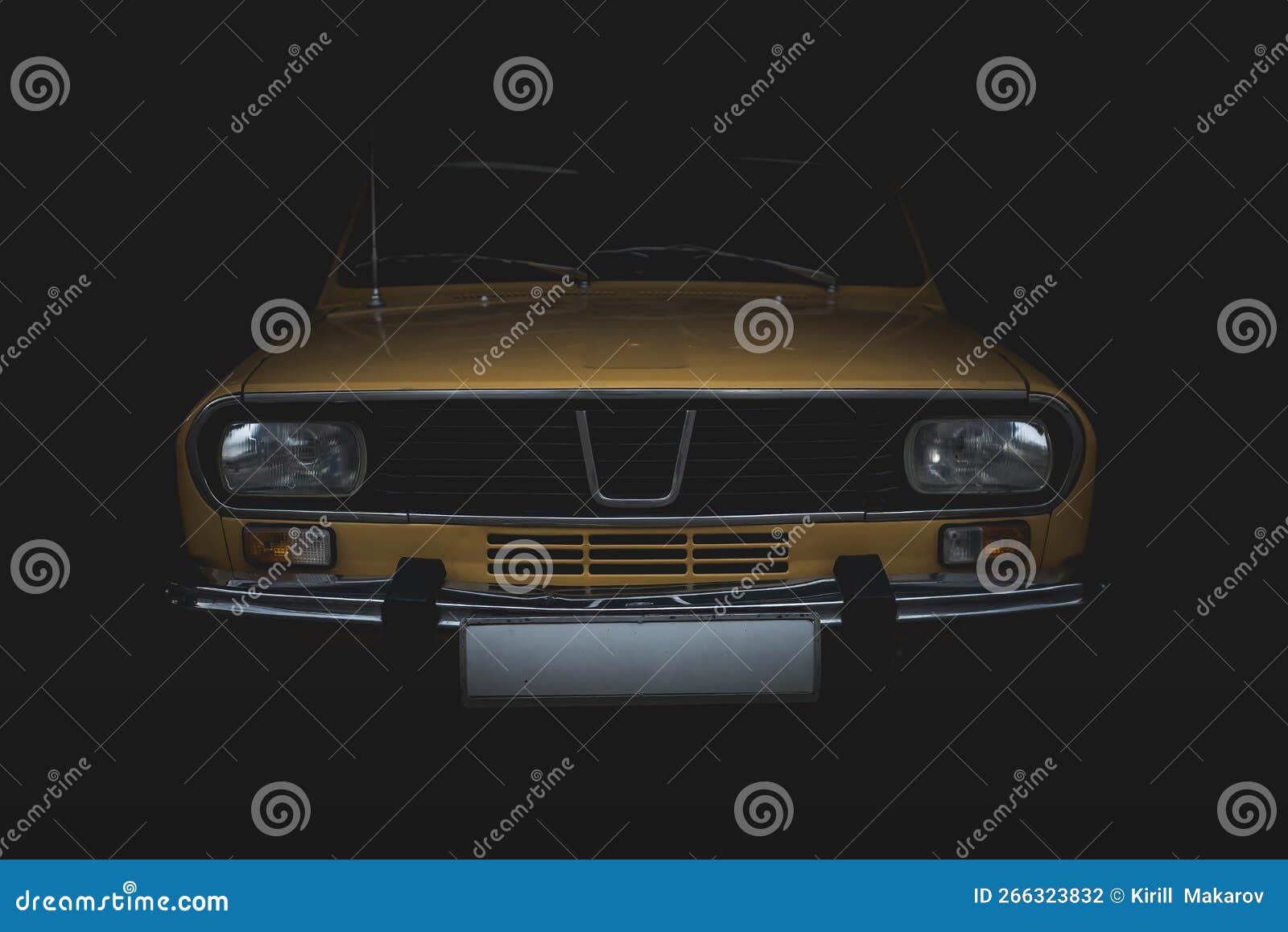 Retro Car Front Close-up View Stock Photo - Image of oldfashioned ...