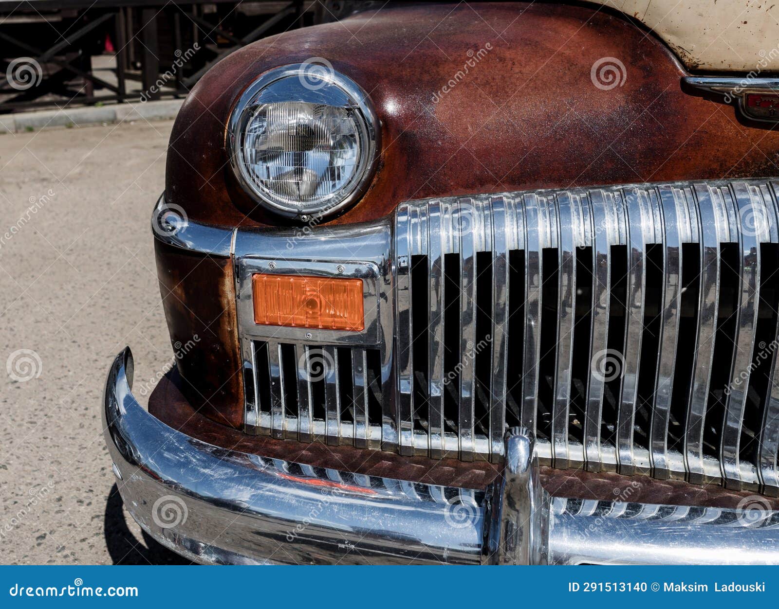 Retro car headlight stock photo. Image of 1950s, automotive - 291513140