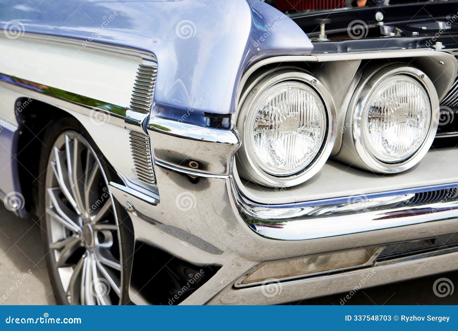 Retro car headlights stock image. Image of antique, vintage - 337548703