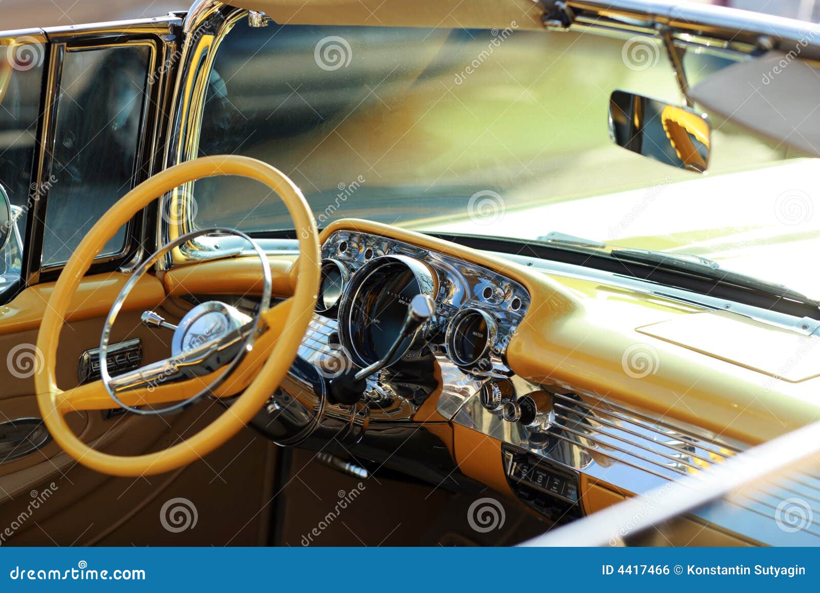 Retro car interior stock photo. Image of retro, american - 4417466