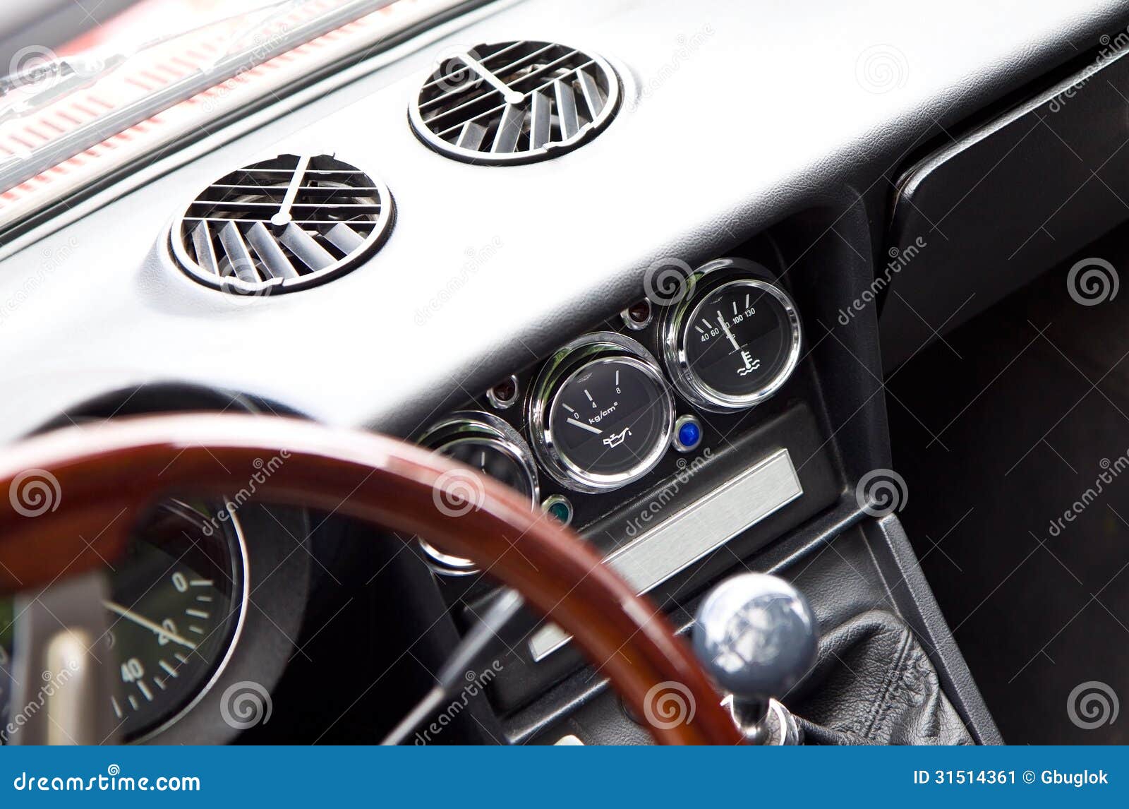 Retro car interior stock image. Image of wheel, inside - 31514361