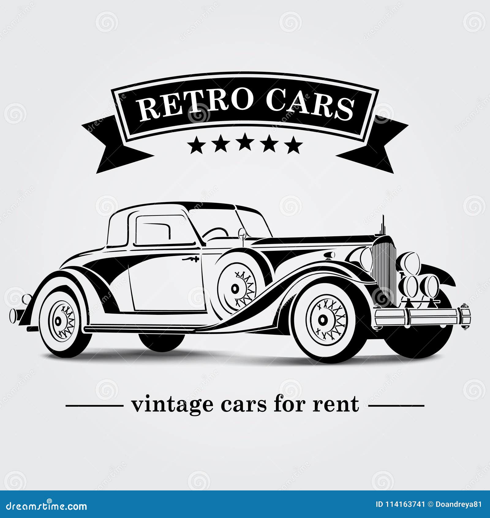 Retro Car Logo Abstract Lines. Vector Illustration Stock Vector ...