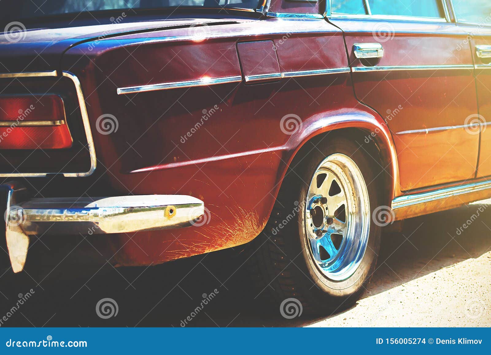 Retro car part stock photo. Image of chrome, motor, history - 156005274