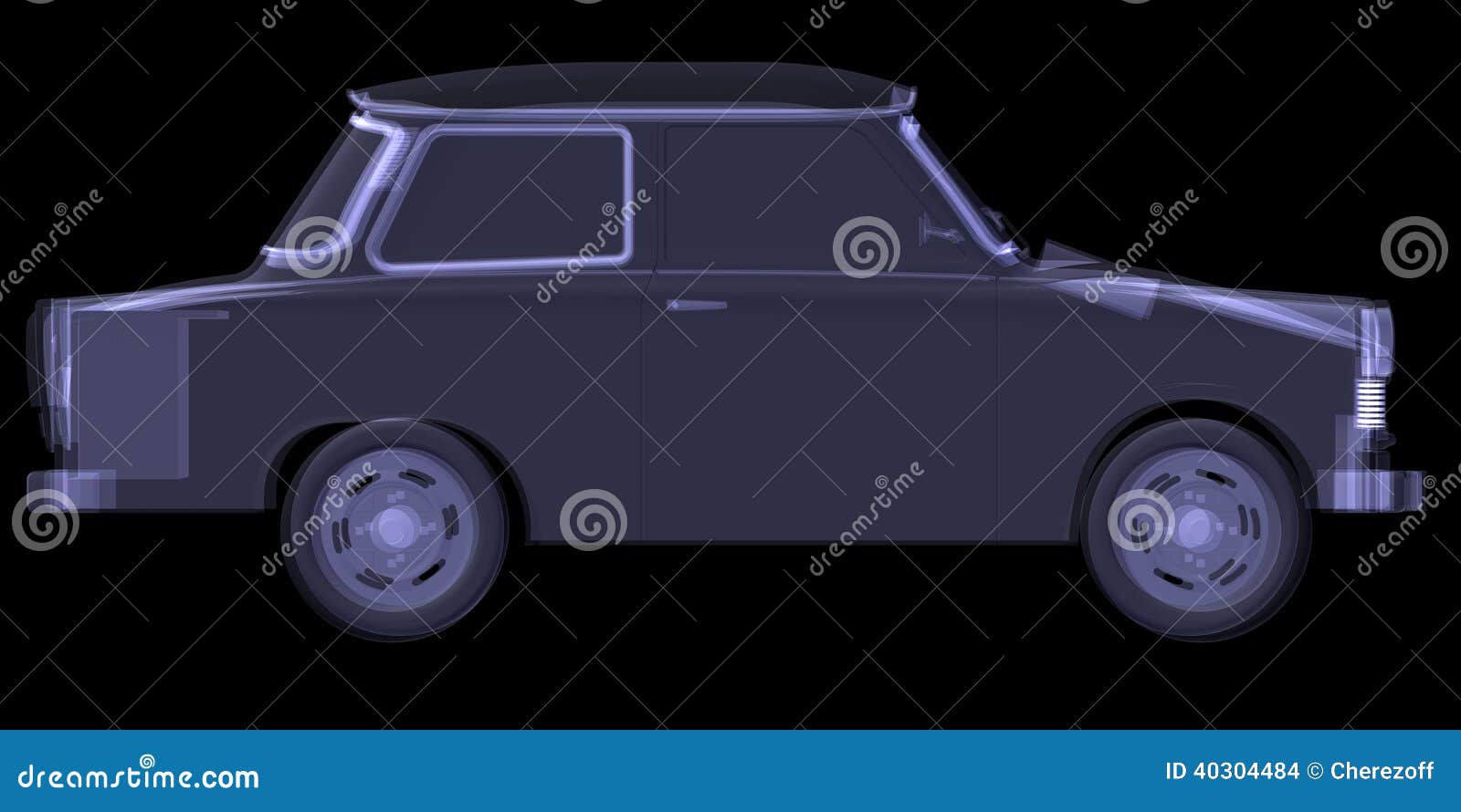 Retro car. X-ray render stock illustration. Illustration of abstract ...