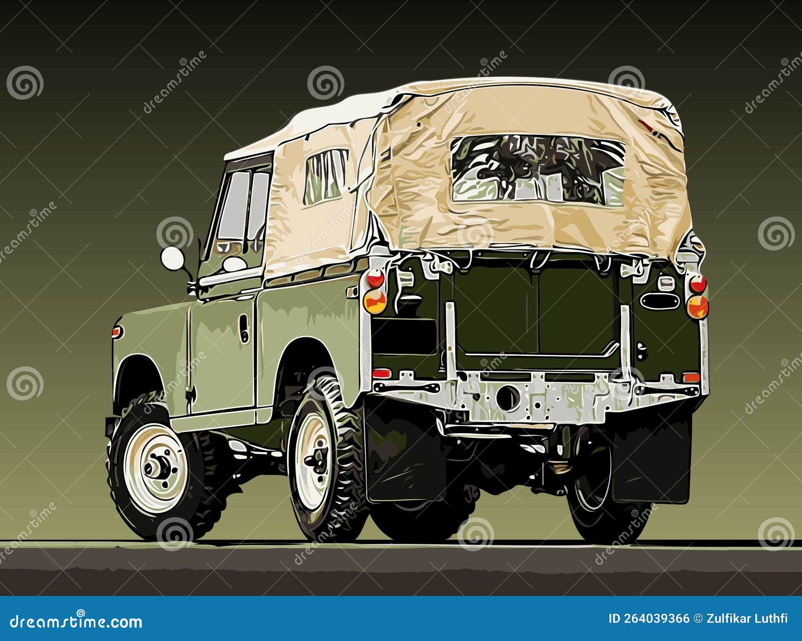 Retro car rear view stock vector. Illustration of auto - 264039366
