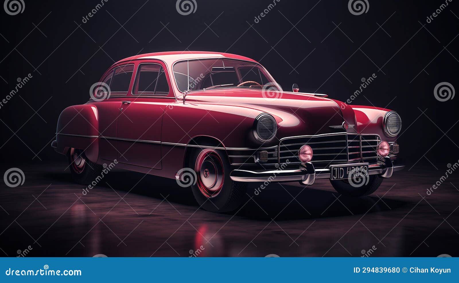 Retro Car Scene Vintage Legacy Stock Illustration - Illustration of ...