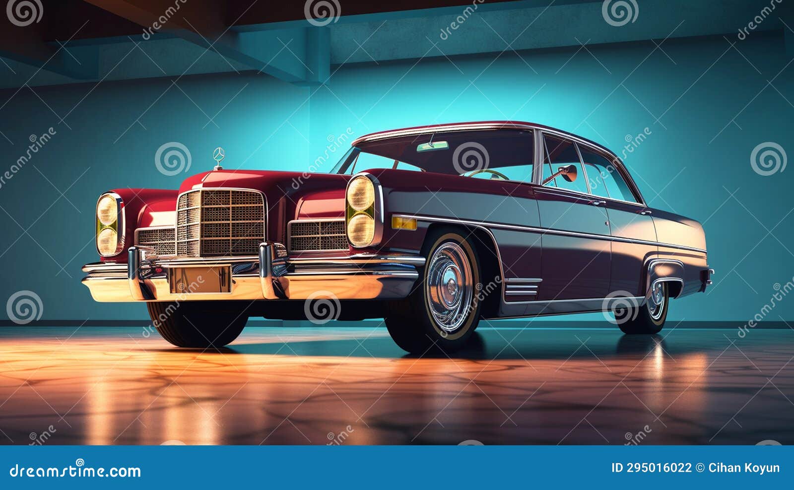 Retro Car Scene Vintage Legacy Stock Illustration - Illustration of ...