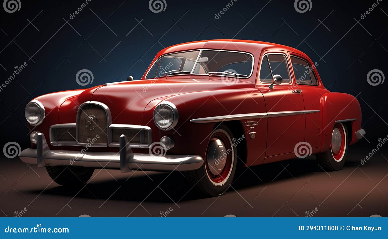 Parked Retro Car Nostalgic Ride Stock Illustration - Illustration of ...