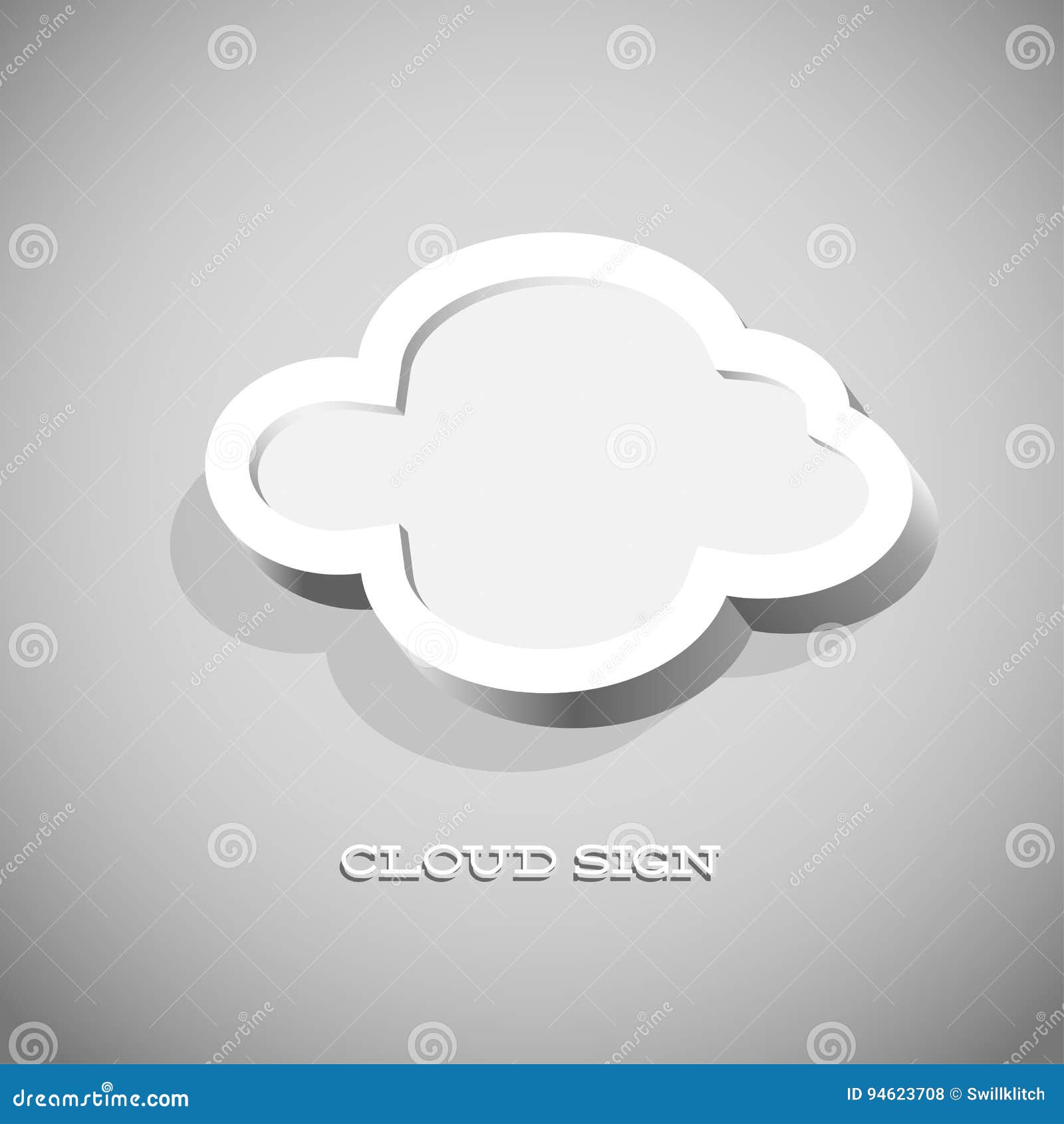 Retro card with cloud sign stock vector. Illustration of doodle - 94623708