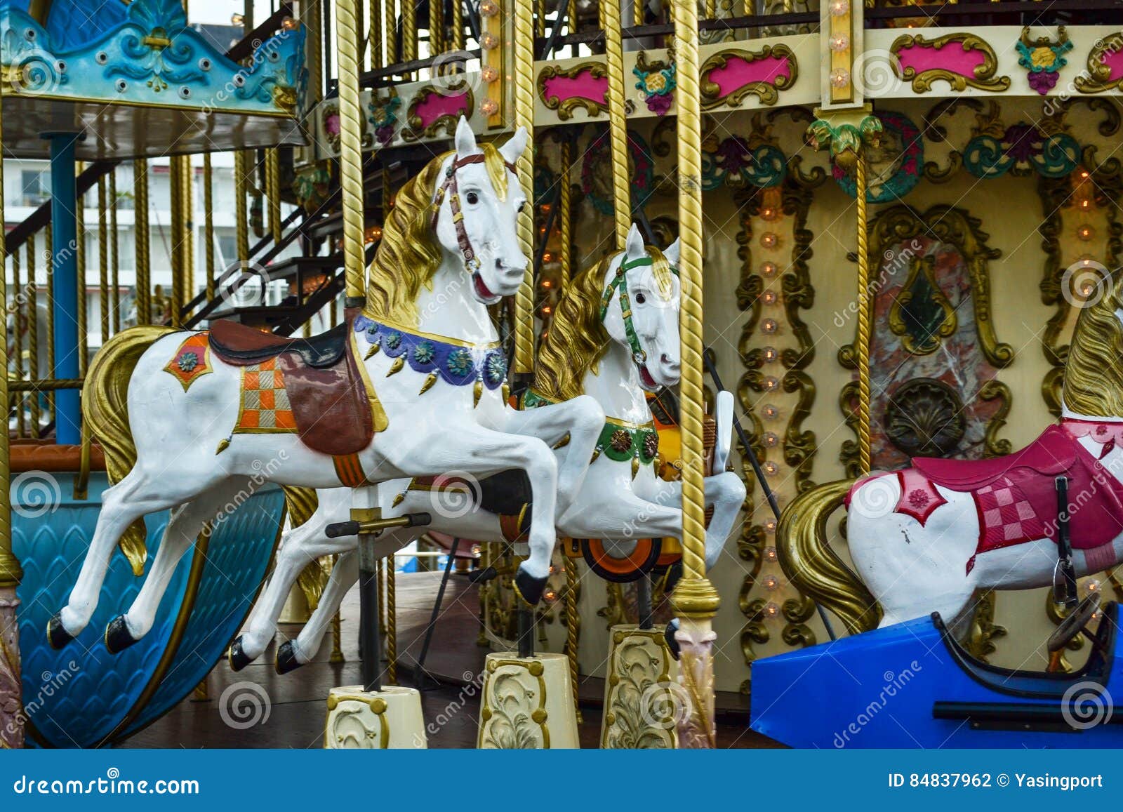 Retro carousel editorial photography. Image of park, disney - 84837962