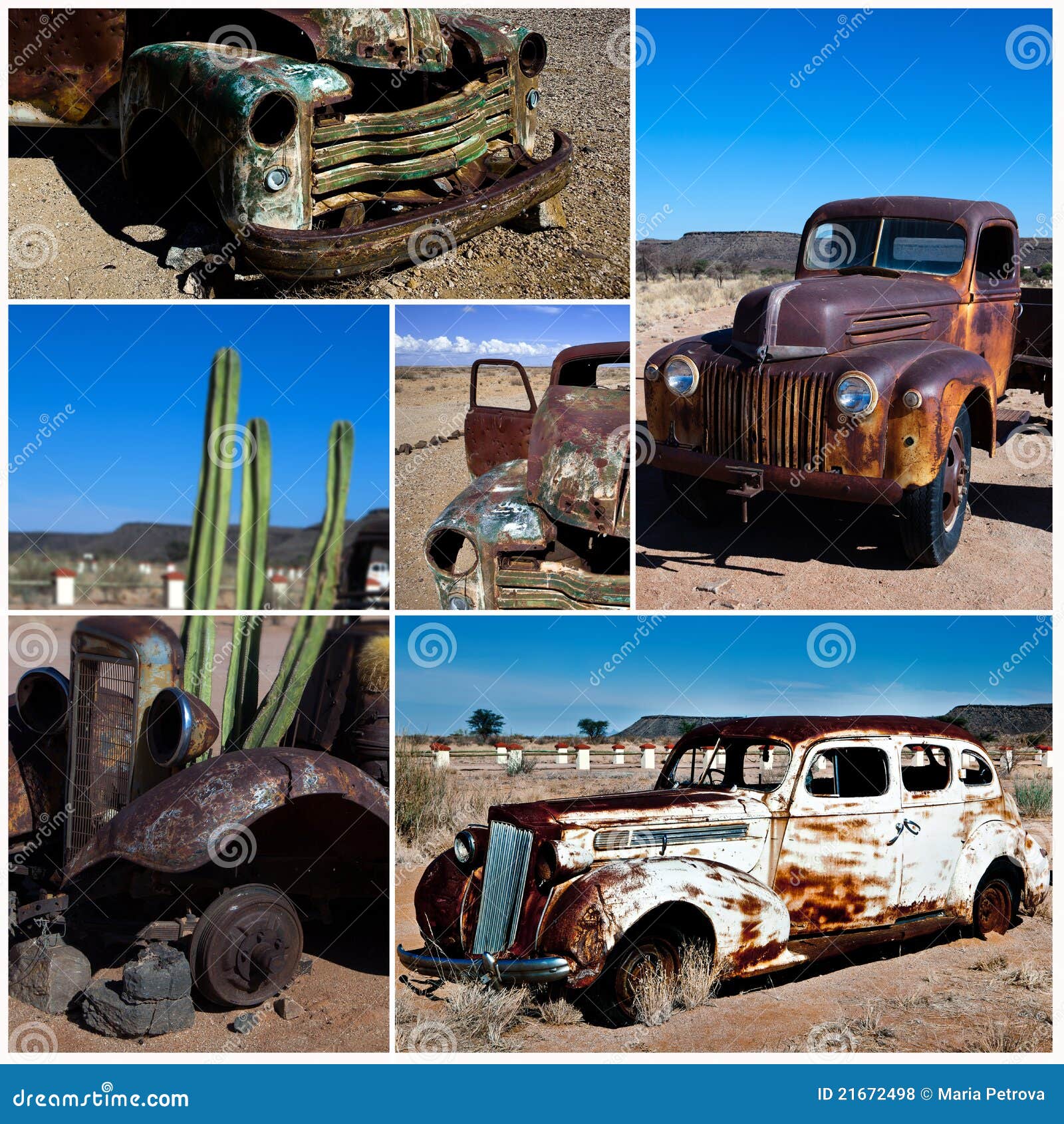 Retro cars collage stock photo. Image of broken, neglected - 21672498