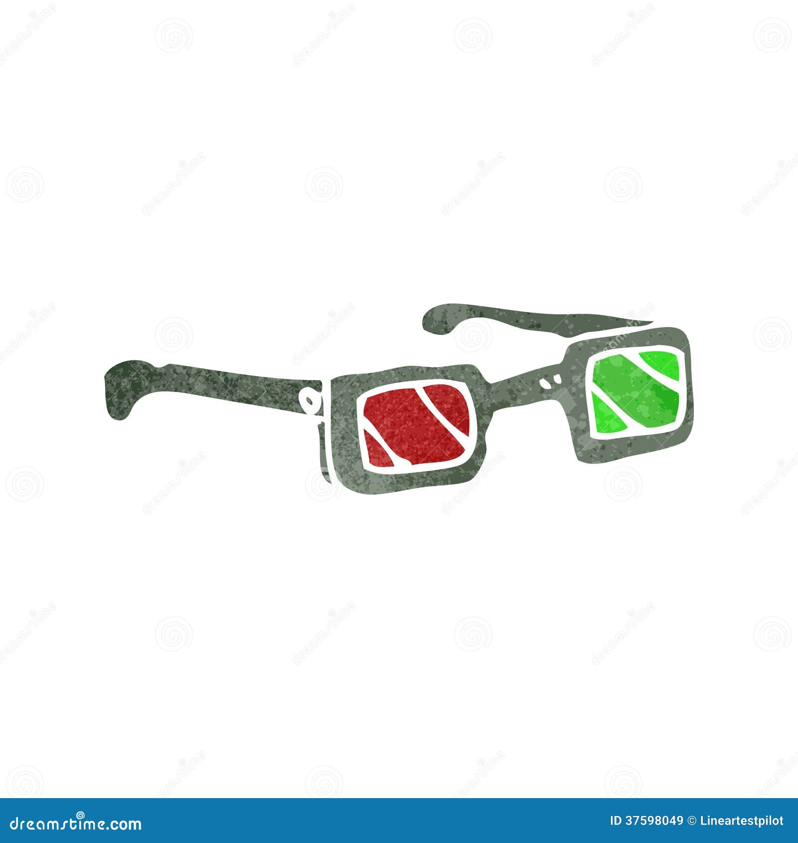Retro cartoon 3D glasses stock vector. Illustration of painted - 37598049