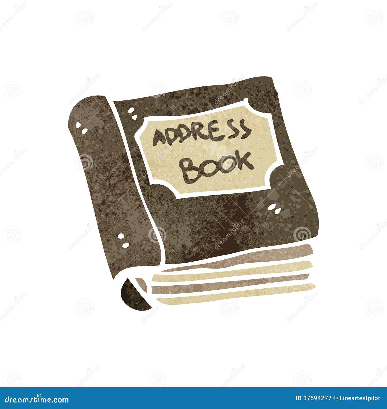 Retro cartoon address book stock vector. Illustration of watercolor ...