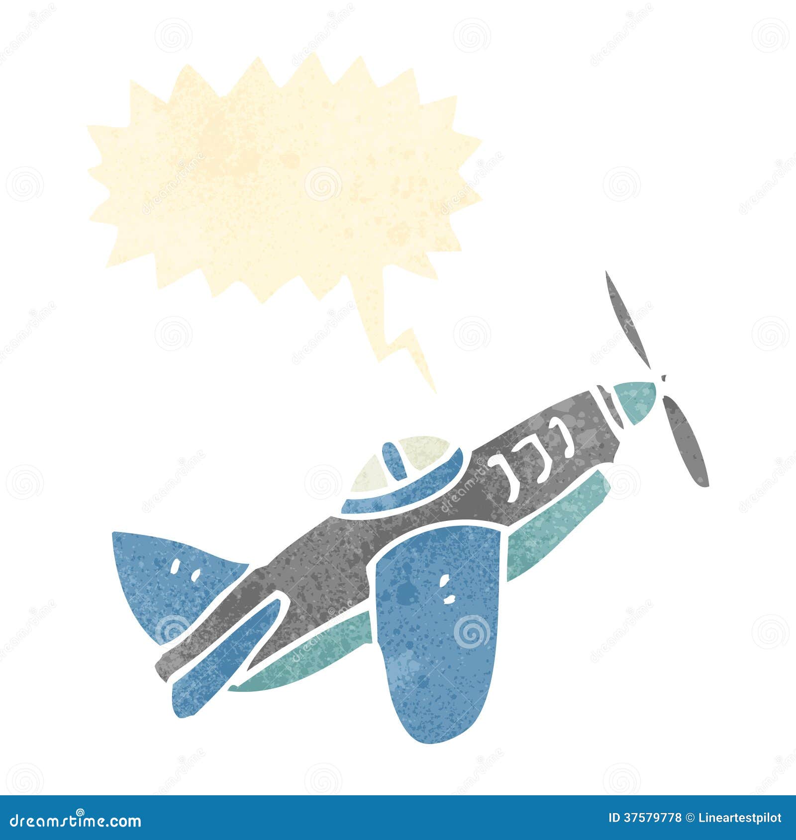 Retro cartoon airplane stock vector. Illustration of quirky - 37579778