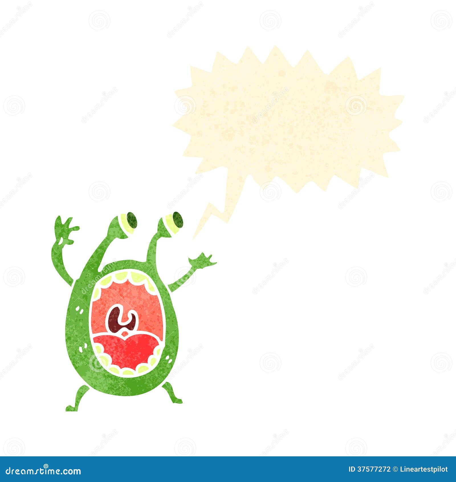 Retro cartoon alien stock vector. Illustration of doodle - 37577272