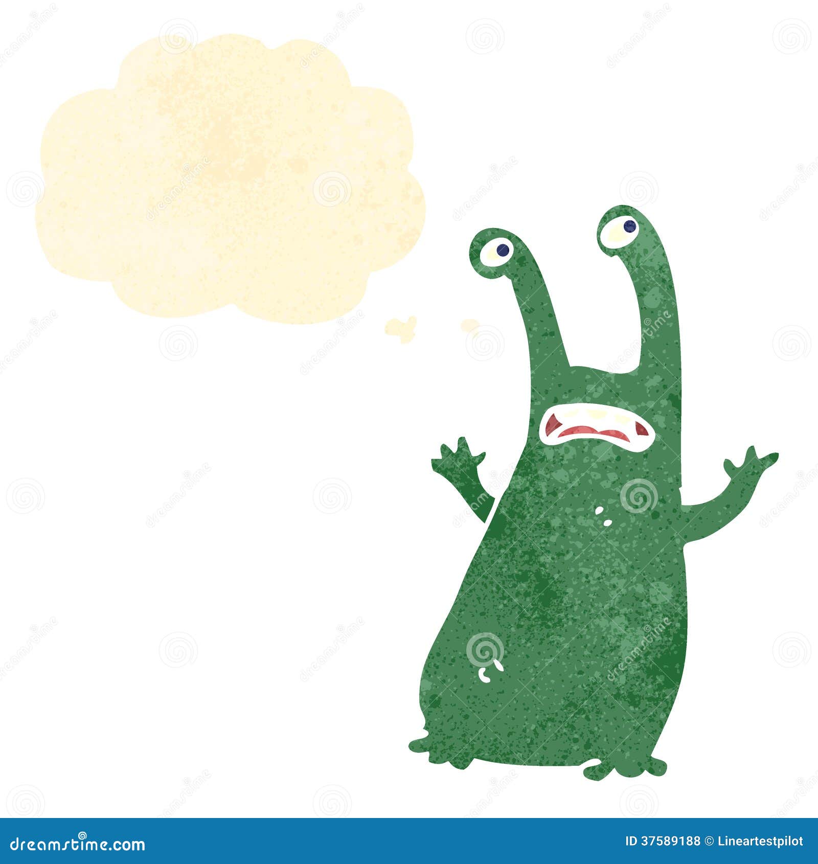 Retro cartoon alien stock vector. Illustration of character - 37589188