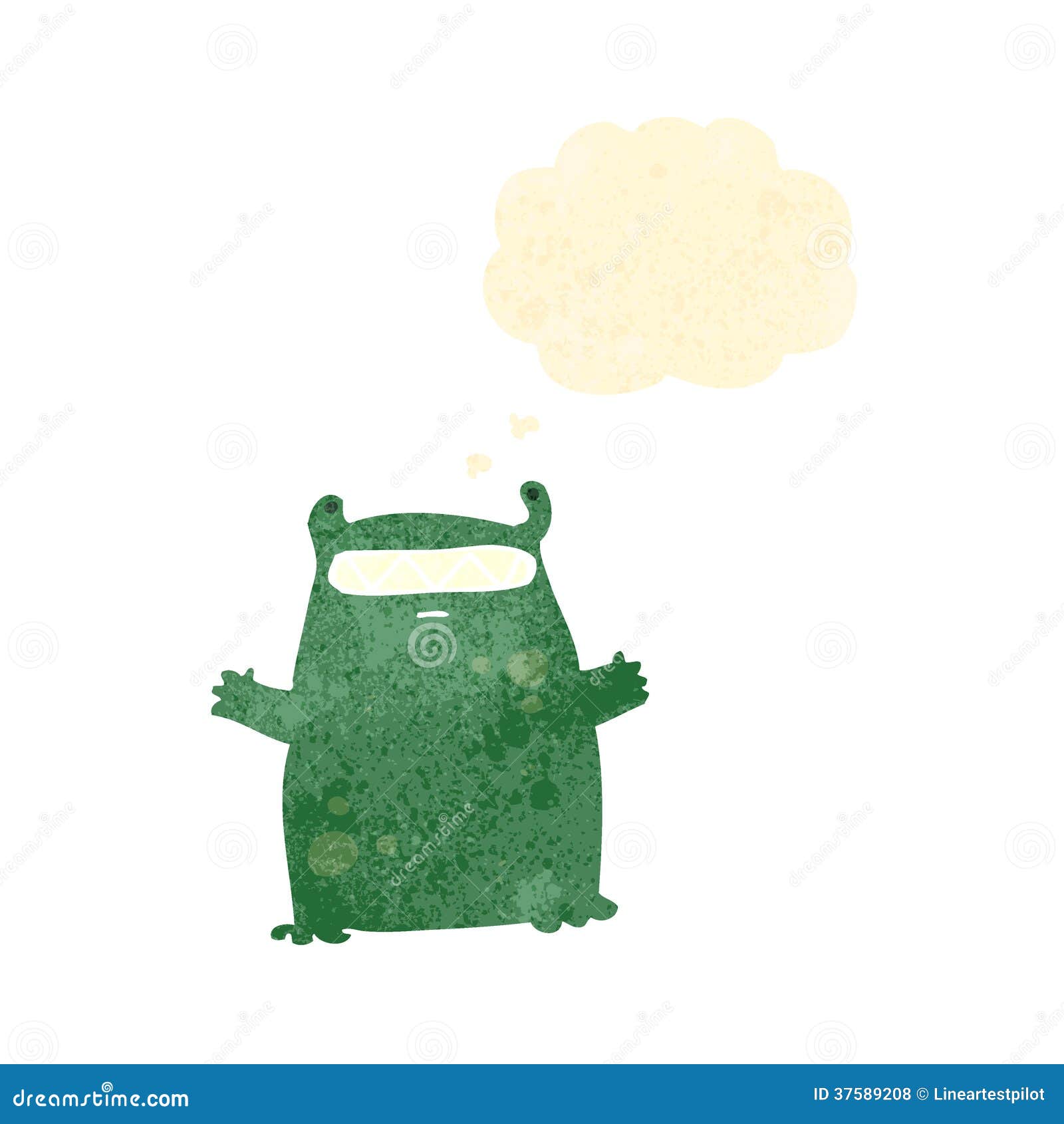 Retro cartoon alien stock vector. Illustration of painted - 37589208