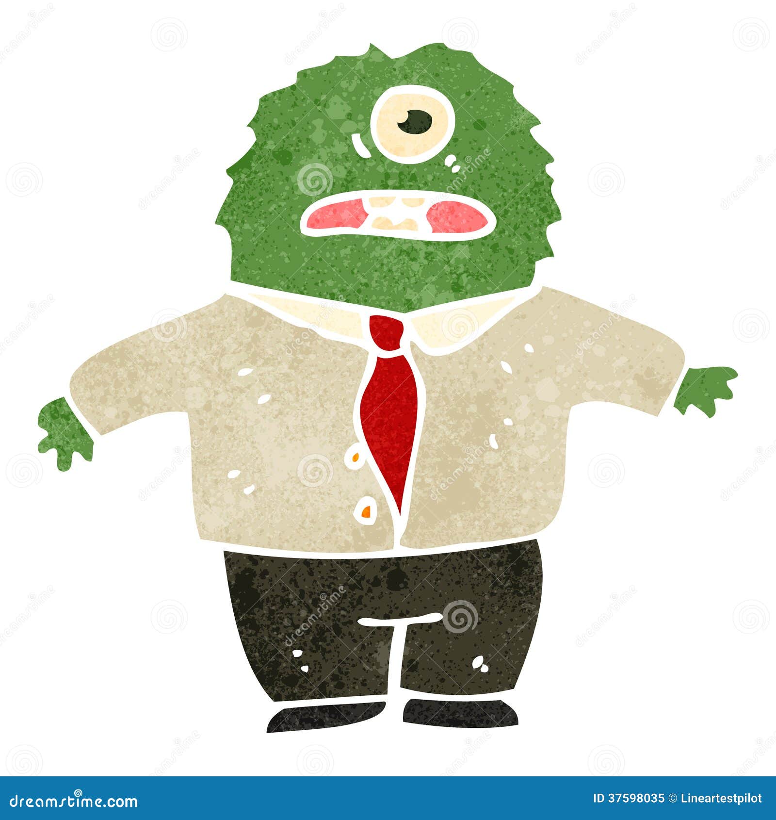 Retro cartoon alien boss stock vector. Illustration of quirky - 37598035