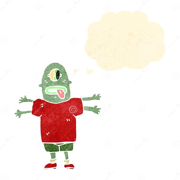 Retro cartoon alien man stock vector. Illustration of colorful - 37575432