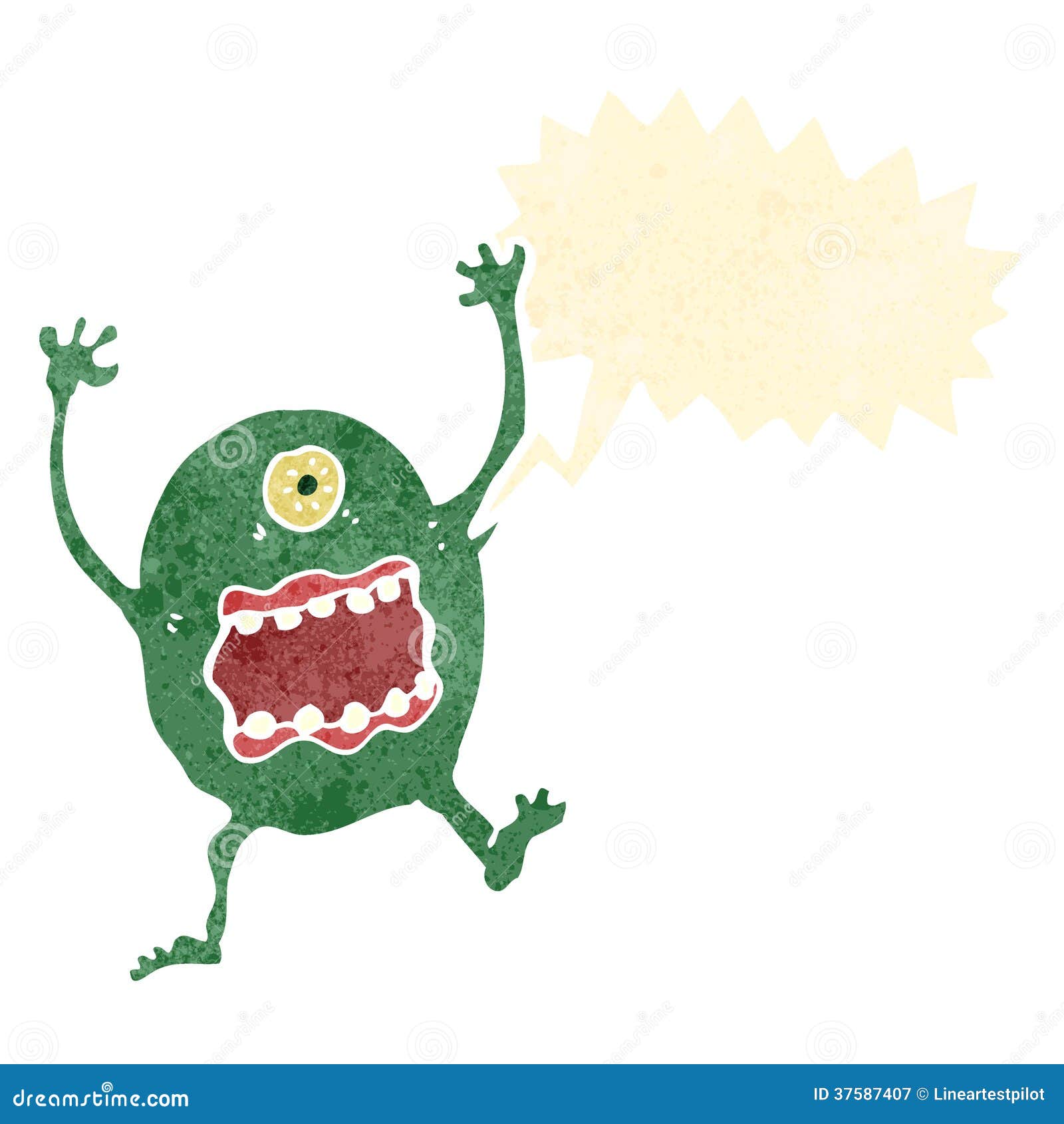 Retro Cartoon Alien Monster Stock Vector - Illustration of creature ...