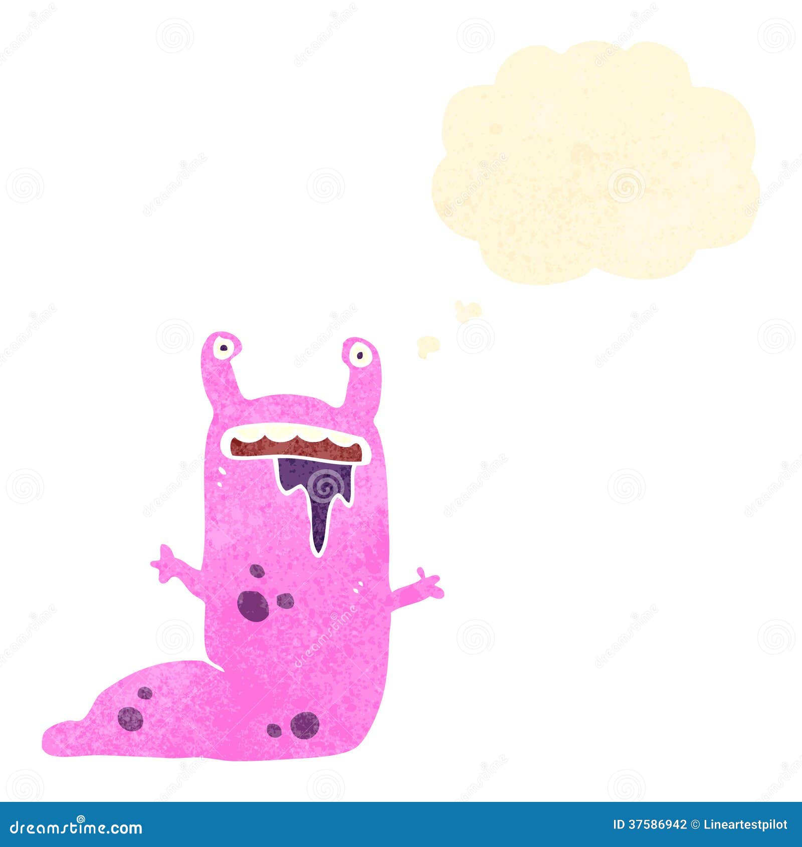 Retro Cartoon Alien Slug Monster Stock Vector - Illustration of crazy ...