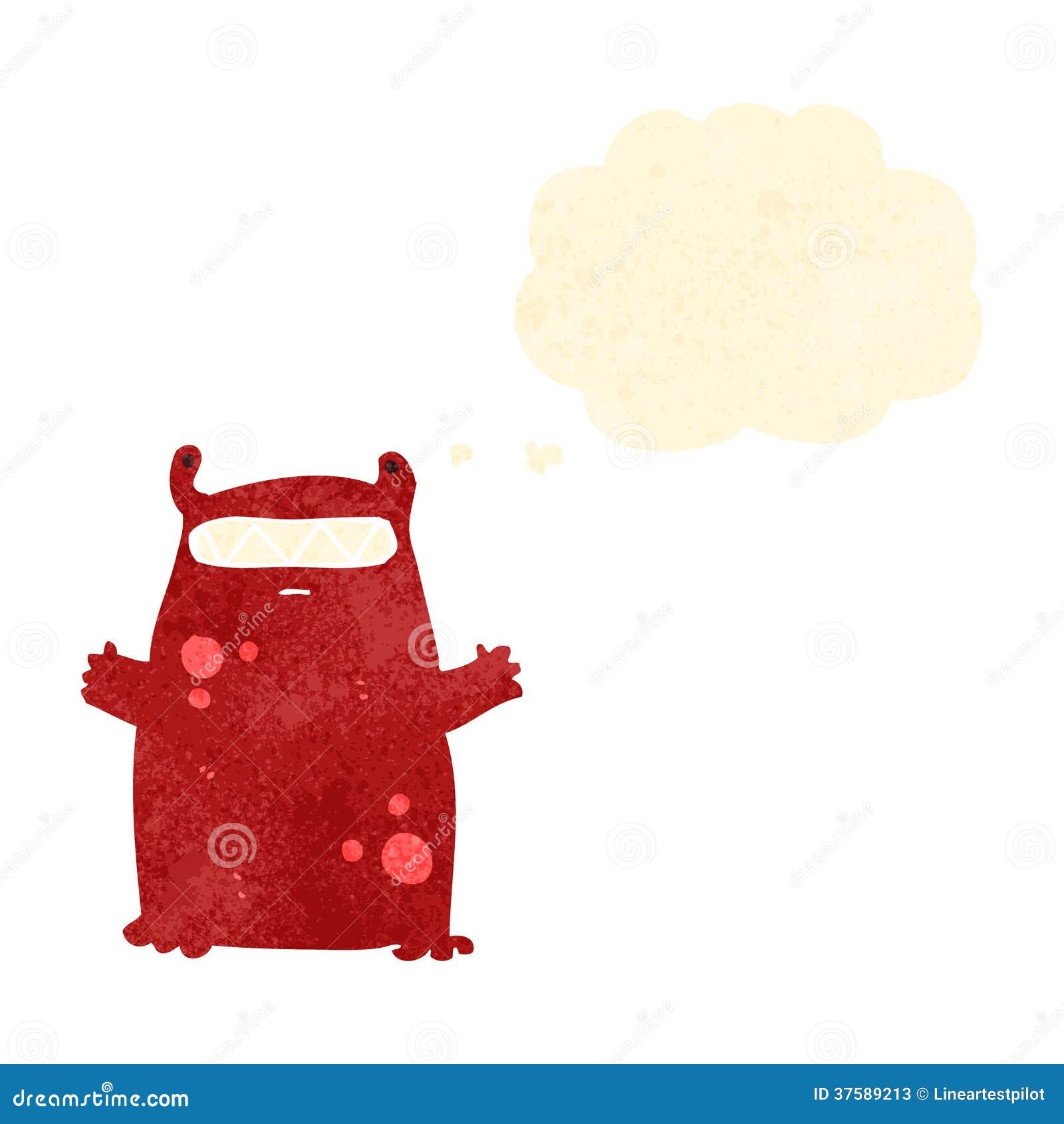 Retro Cartoon Alien Slug Monster Stock Illustration - Illustration of ...