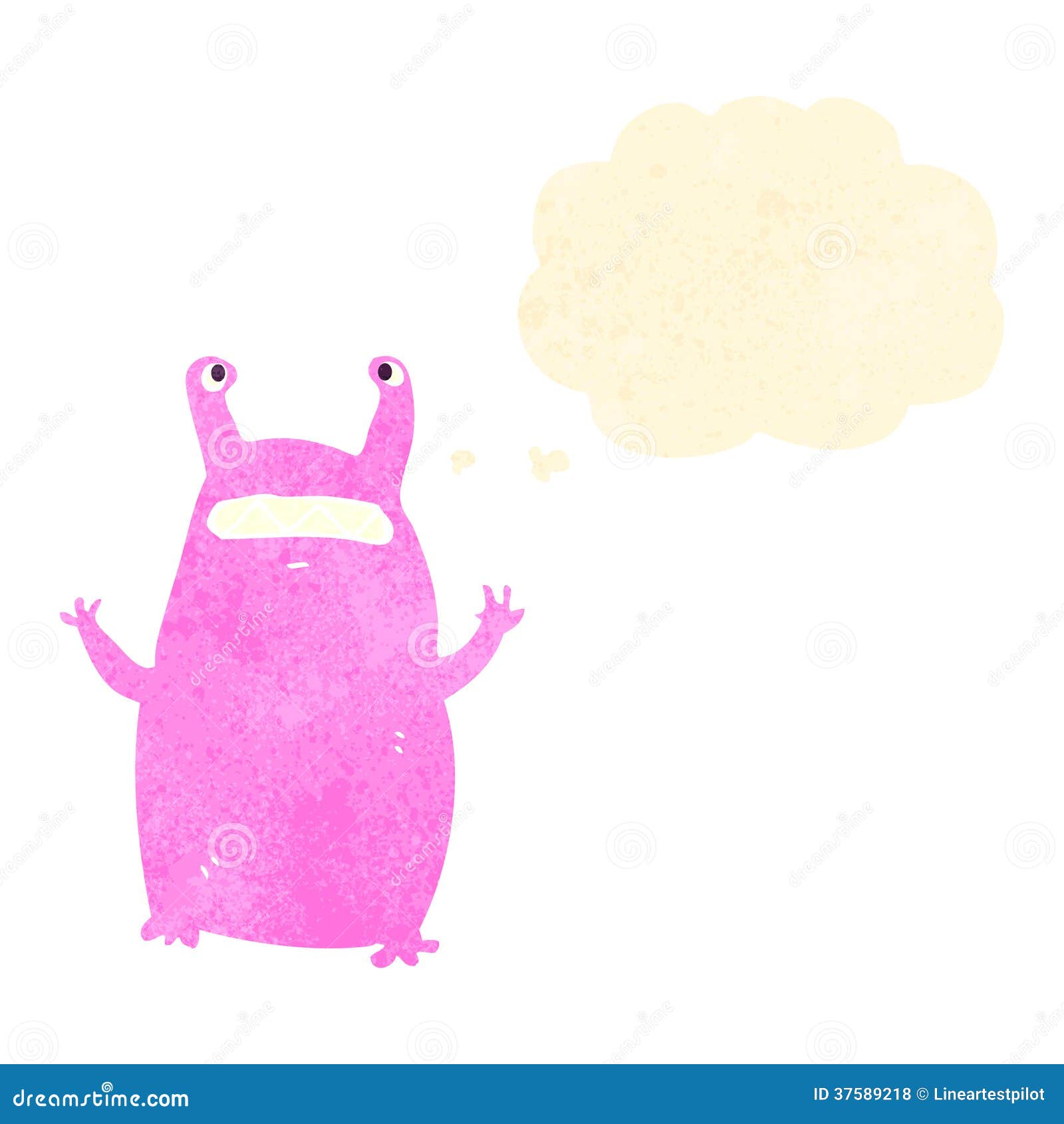 Retro Cartoon Alien Slug Monster Stock Illustration - Illustration of ...