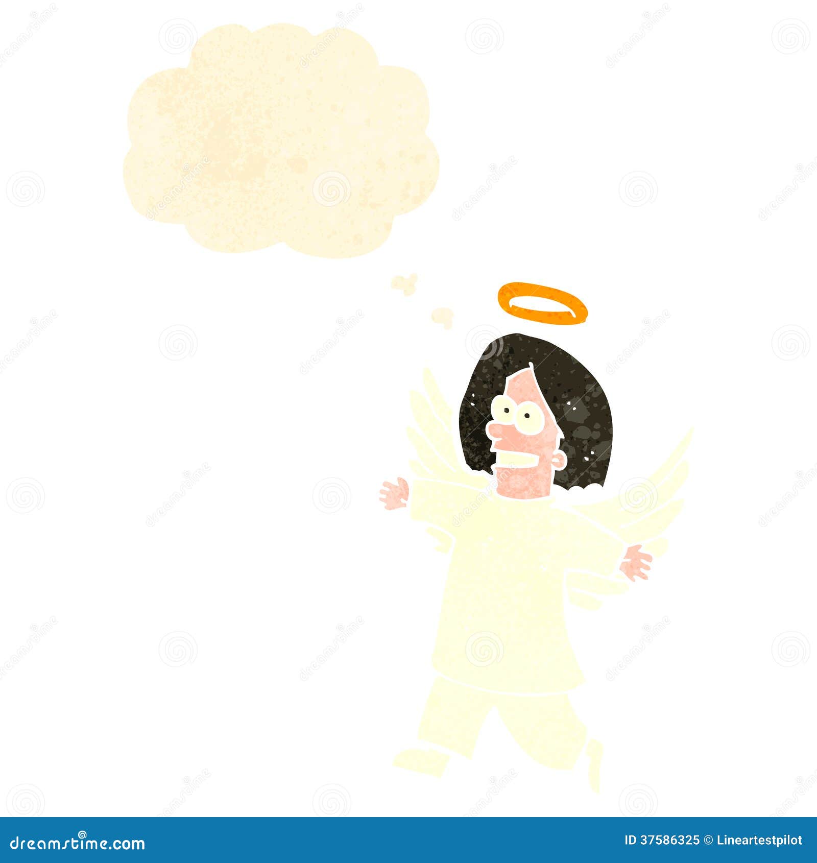 Retro cartoon angel stock vector. Illustration of thought - 37586325