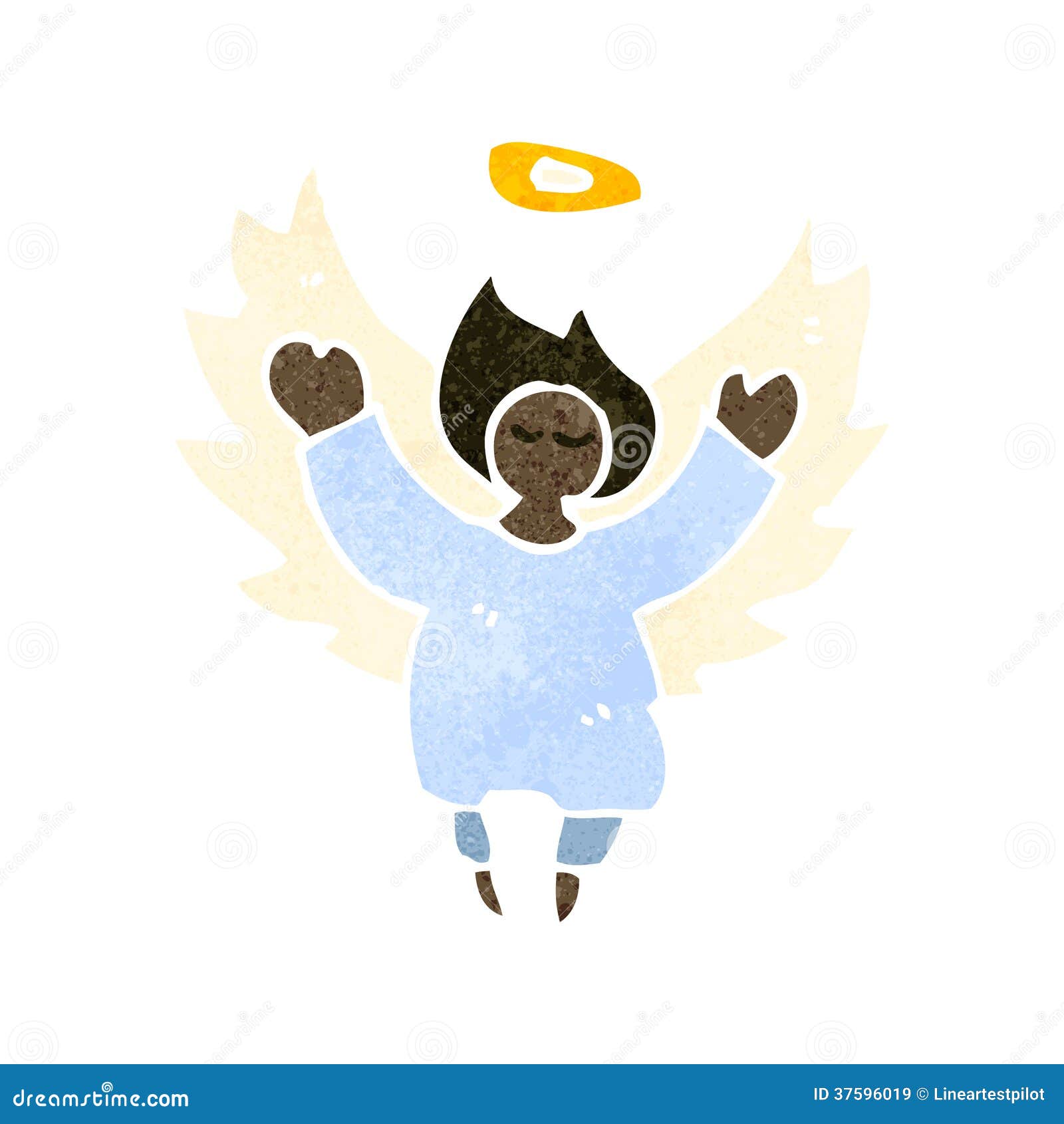 Retro cartoon angel stock vector. Illustration of texture - 37596019