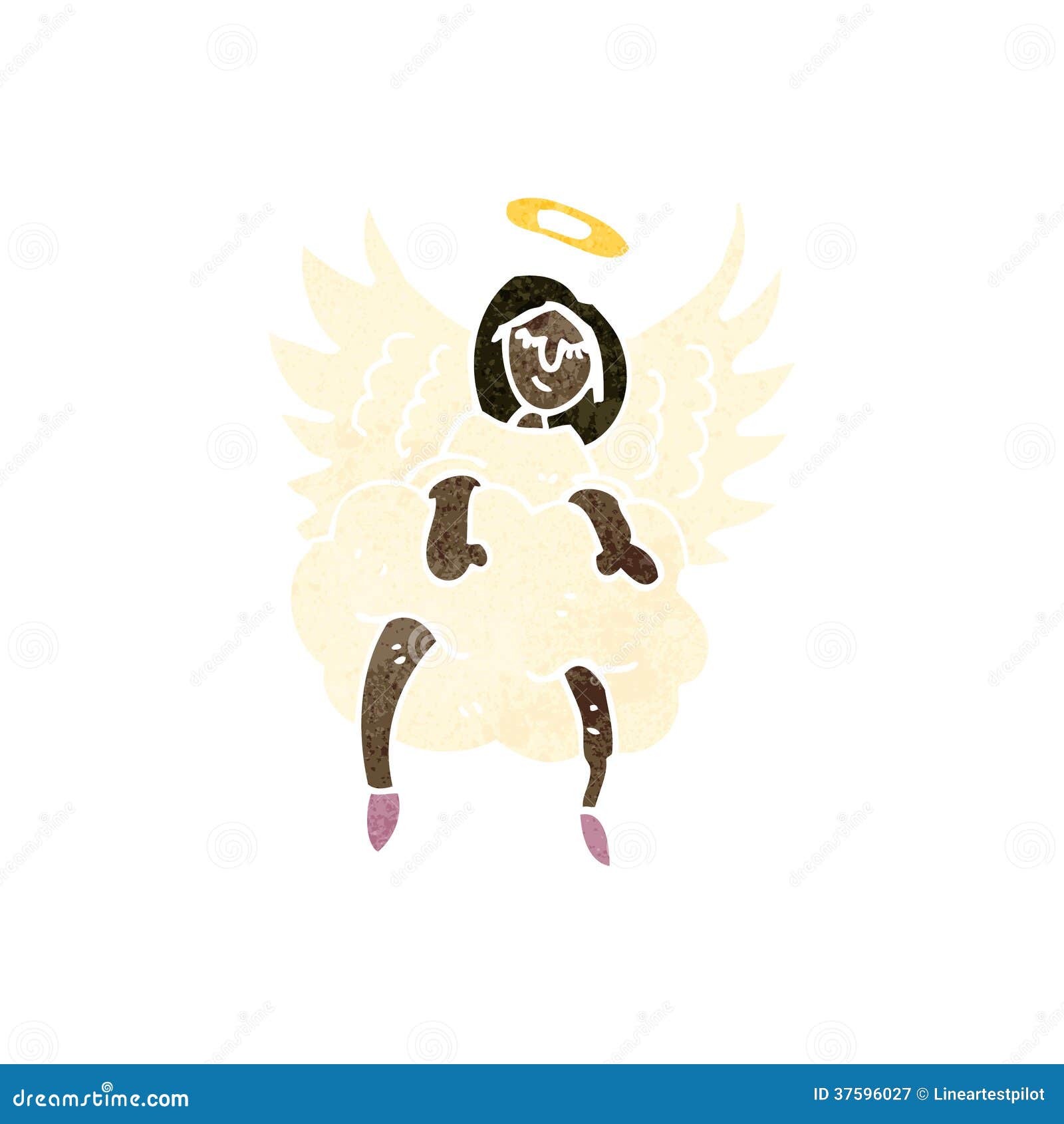 Retro cartoon angel stock vector. Illustration of funny - 37596027