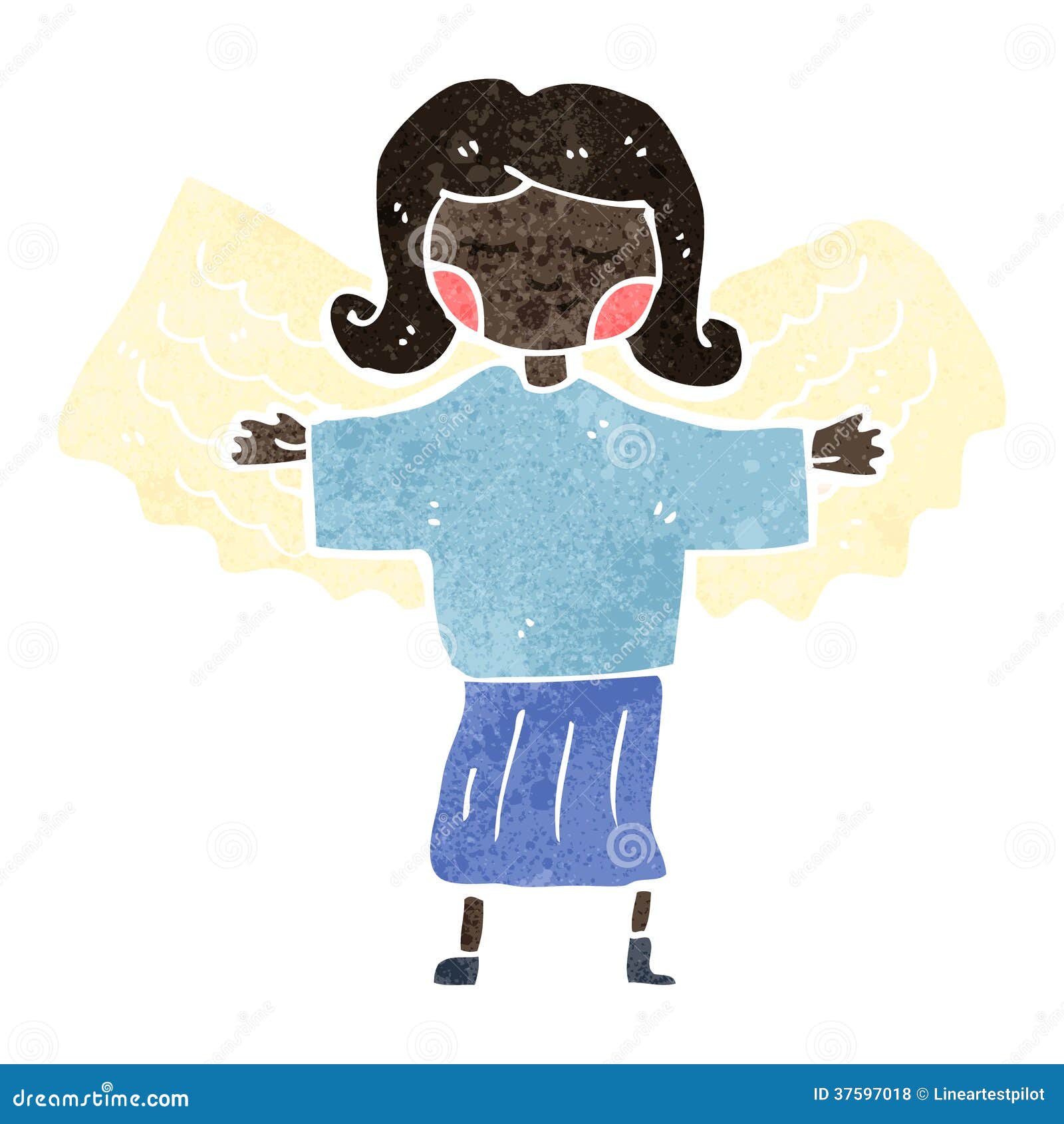 Retro cartoon angel stock illustration. Illustration of quirky - 37597018