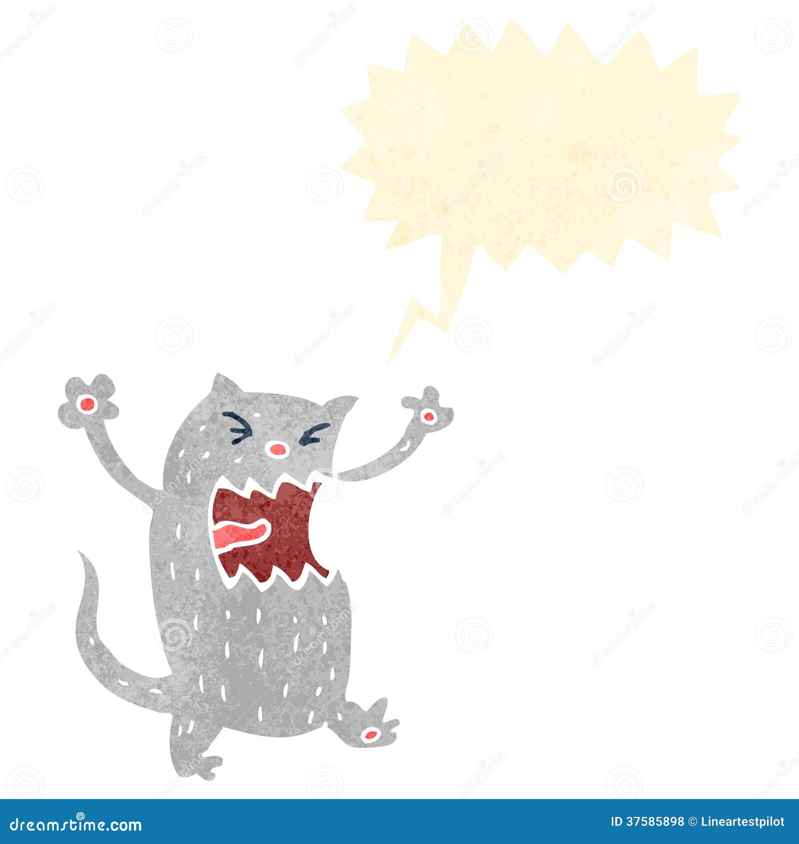 Retro cartoon angry cat stock vector. Illustration of funny - 37585898