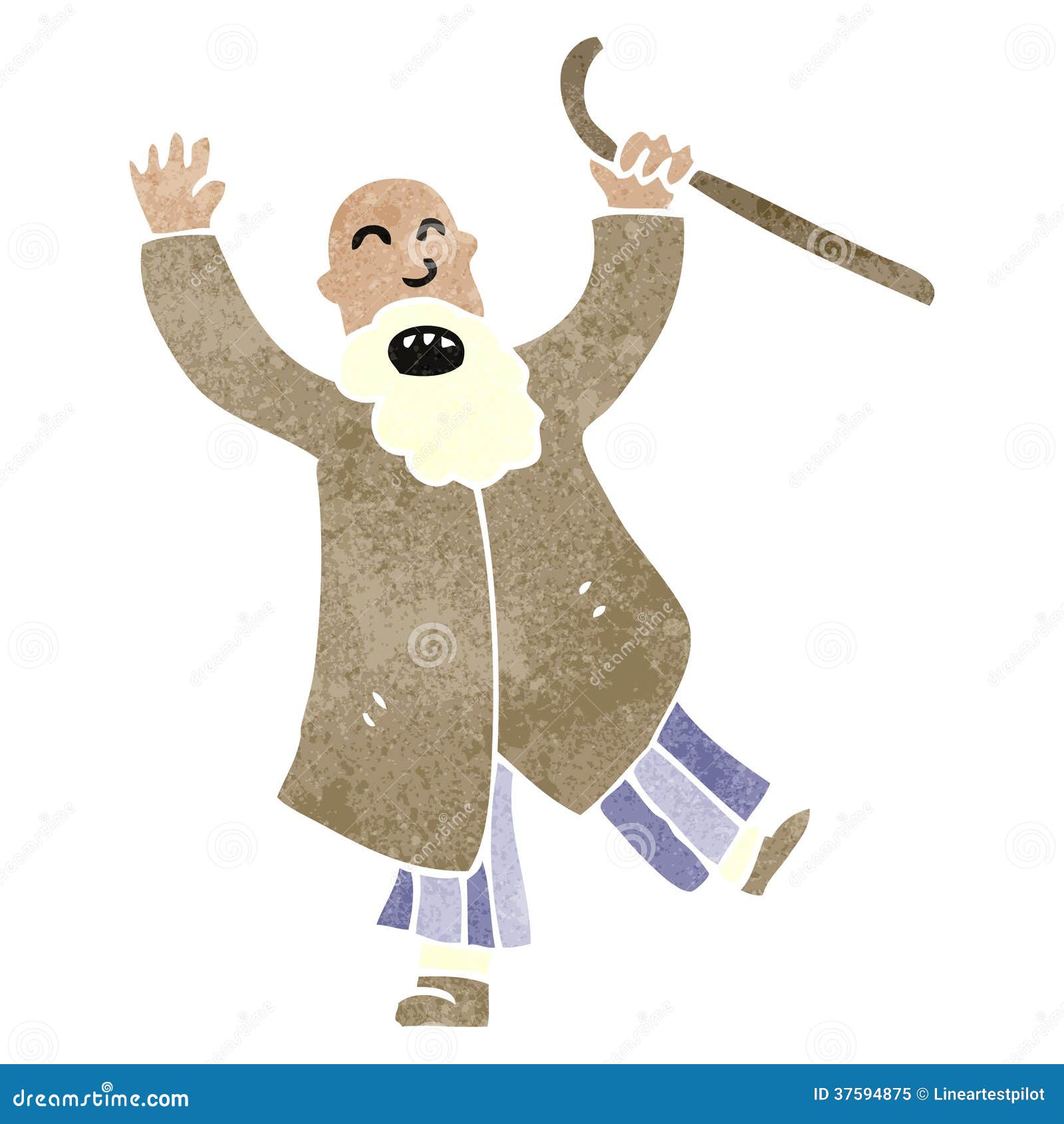 Retro Cartoon Angry Old Man Stock Vector - Illustration of funny ...