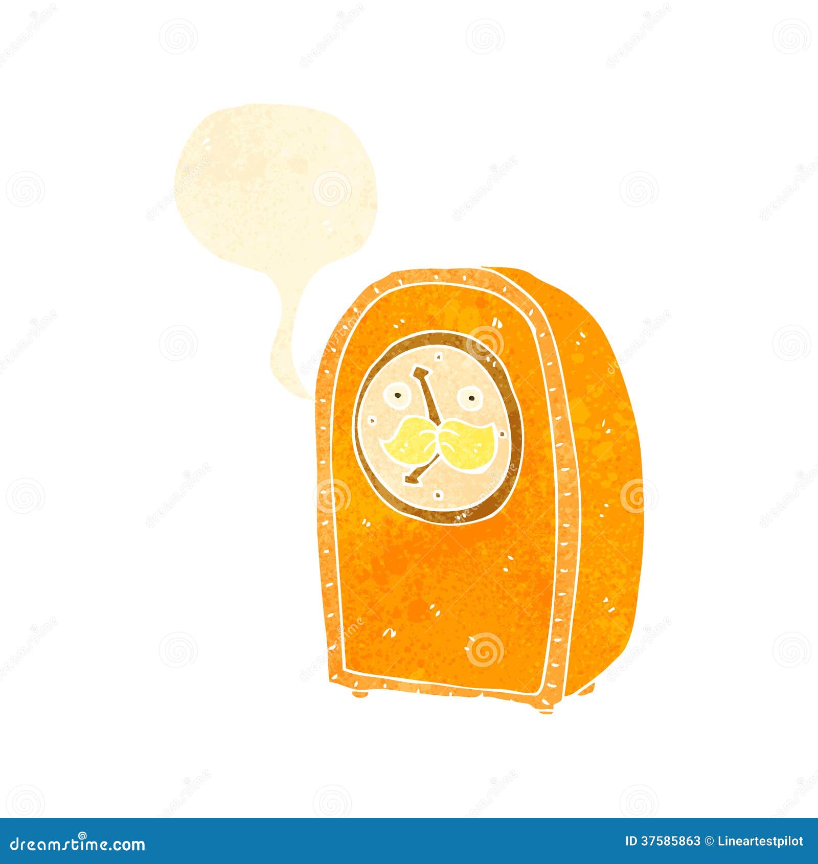 Retro Cartoon Antique Clock Stock Vector - Illustration of talking ...