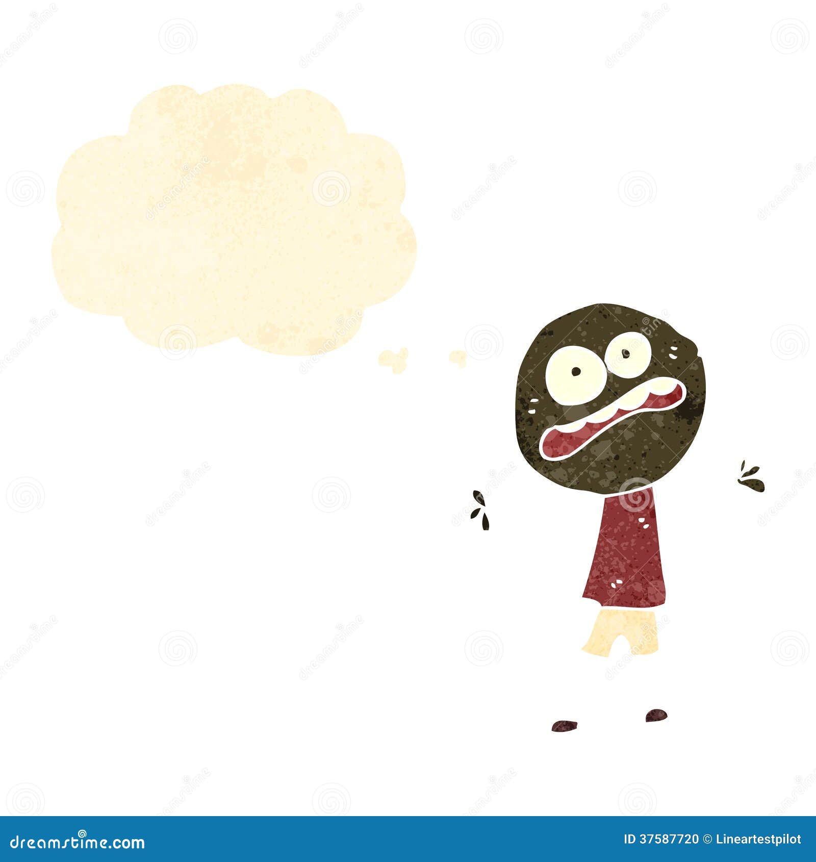 Retro Cartoon Anxious Doodle Man Stock Illustration - Illustration of ...