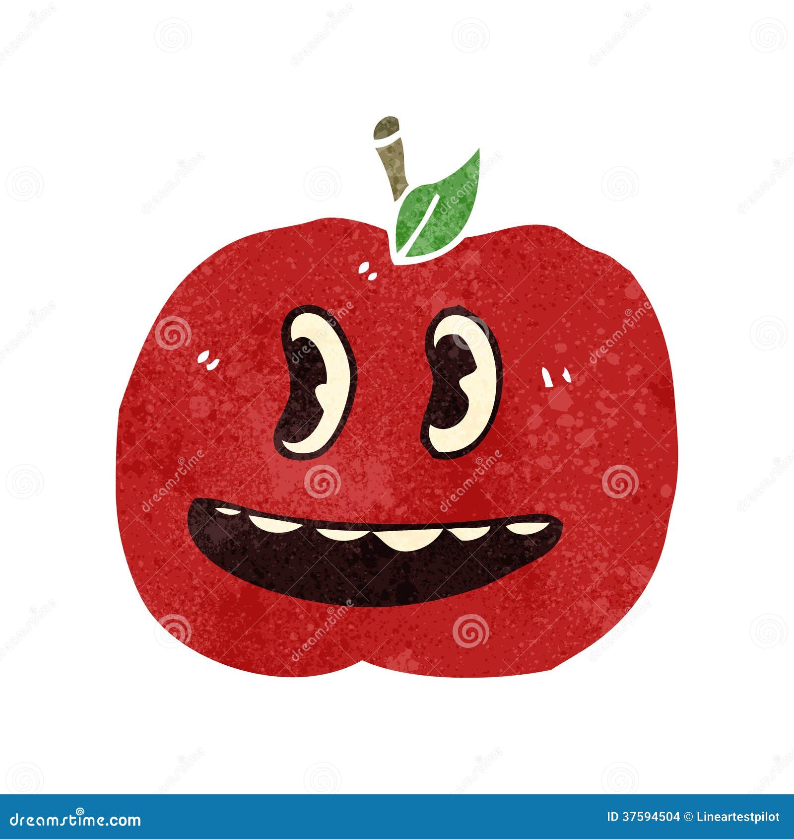 Retro cartoon apple stock vector. Illustration of cute - 37594504