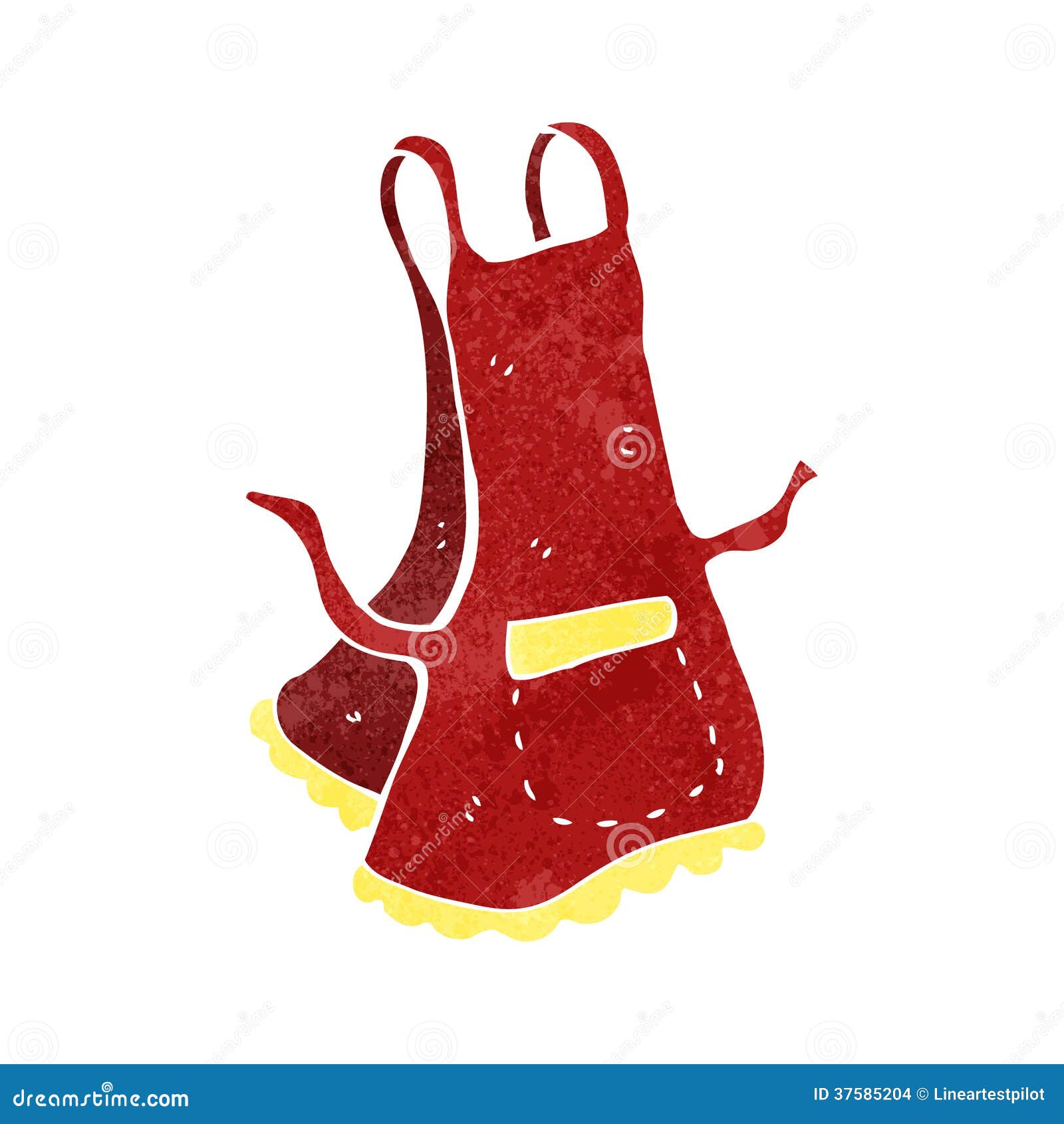 Retro cartoon apron stock vector. Illustration of quirky - 37585204