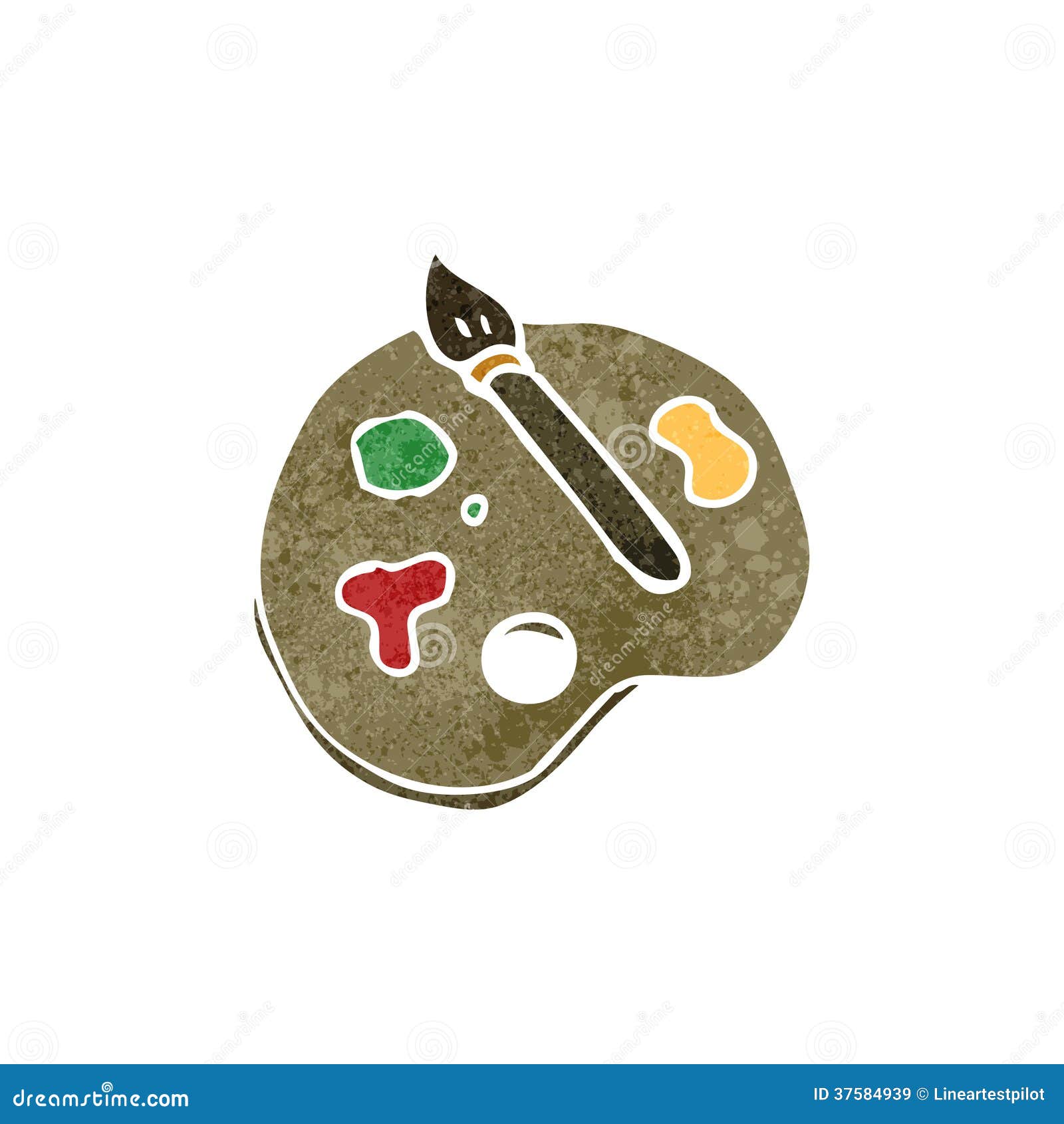 Retro Cartoon Artist Palette Stock Illustration - Illustration of ...